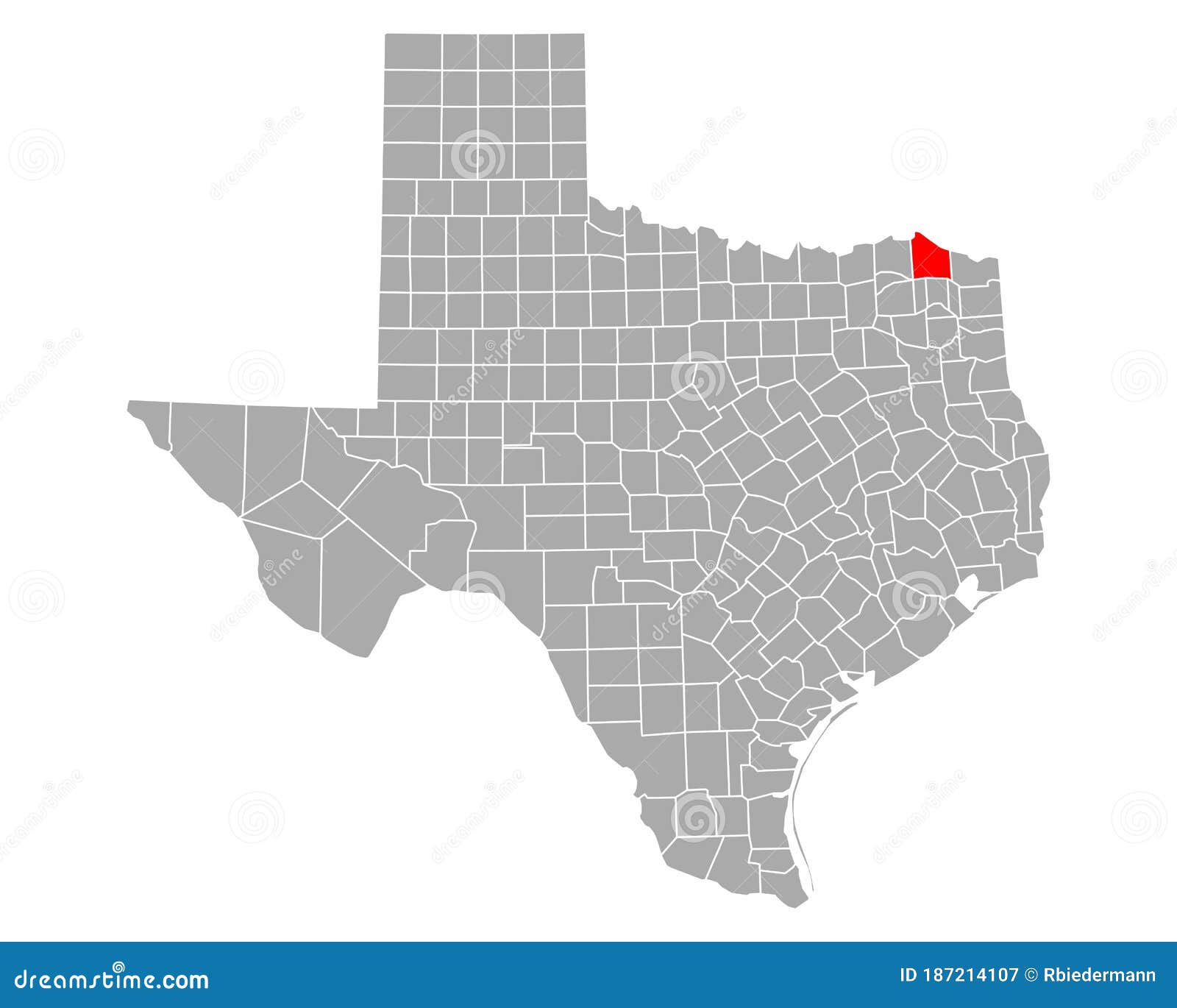 Map of Red River in Texas stock vector. Illustration of vector - 187214107