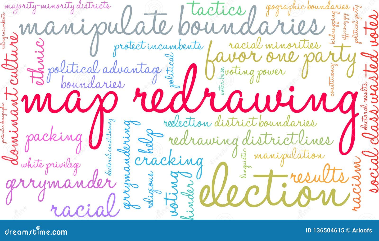 Map Redrawing Word Cloud stock vector. Illustration of cracking - 136504615