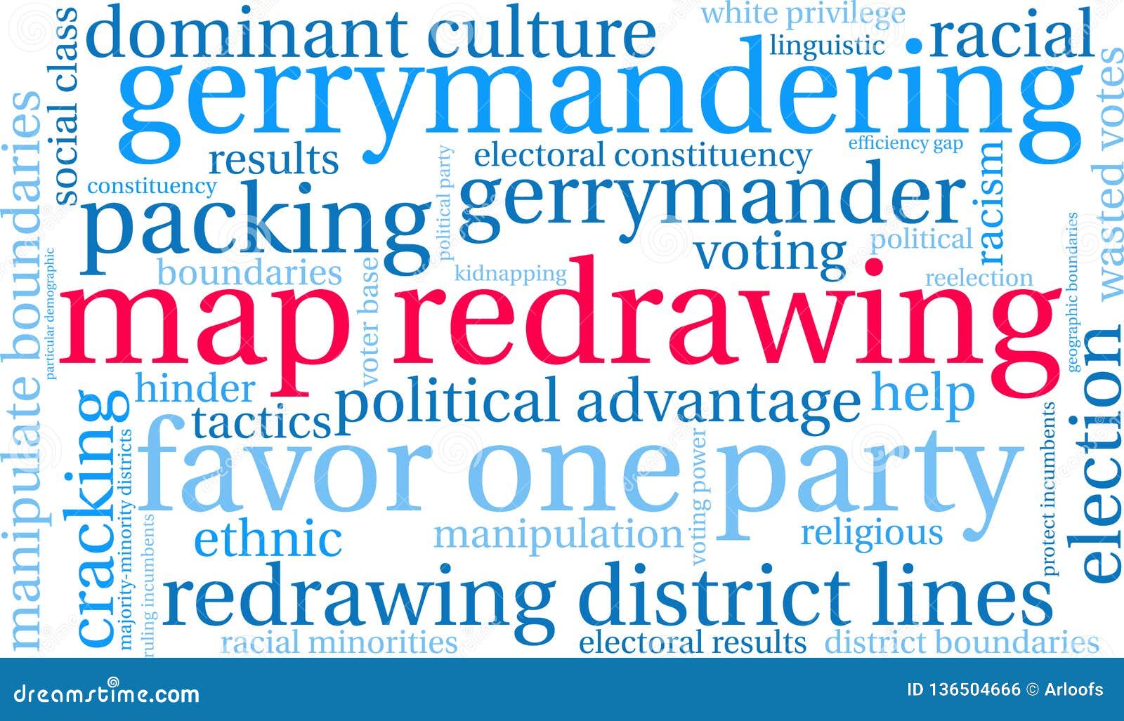Map Redrawing Word Cloud stock vector. Illustration of gerrymander ...