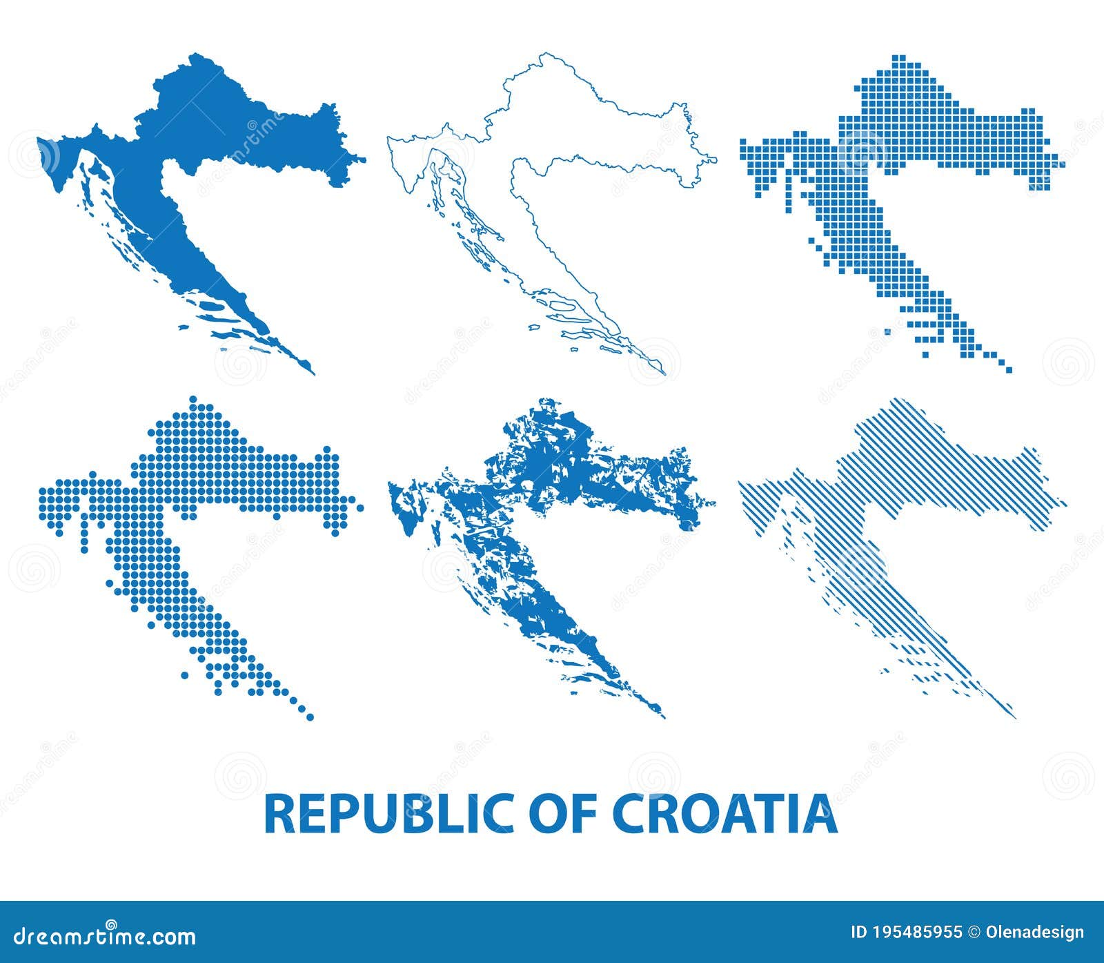 Croatia Map Vector Illustration Using Simple Straight Lines Of White ...