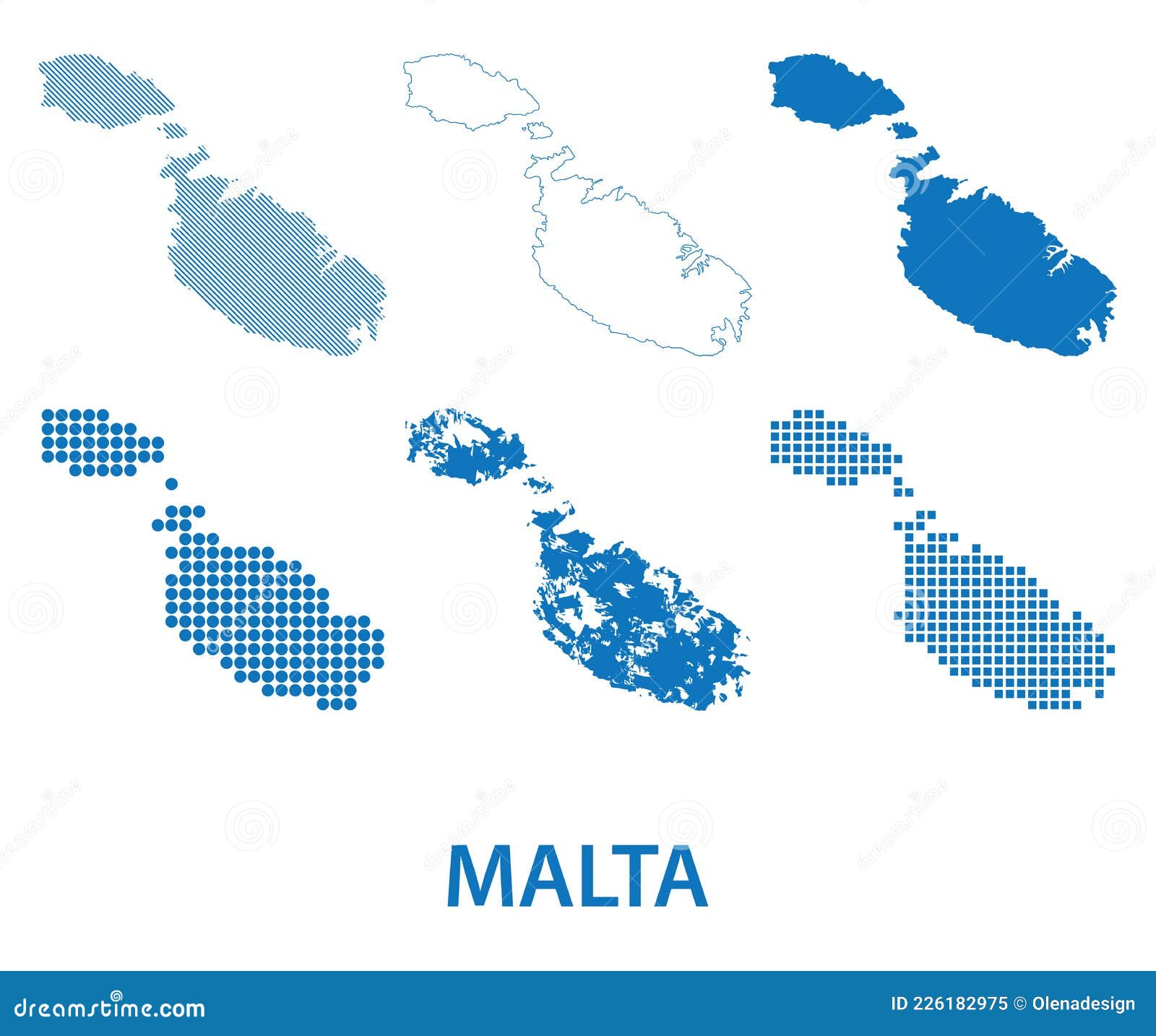 Malta Vector Map Isolated On White Background. High-Detailed Black ...