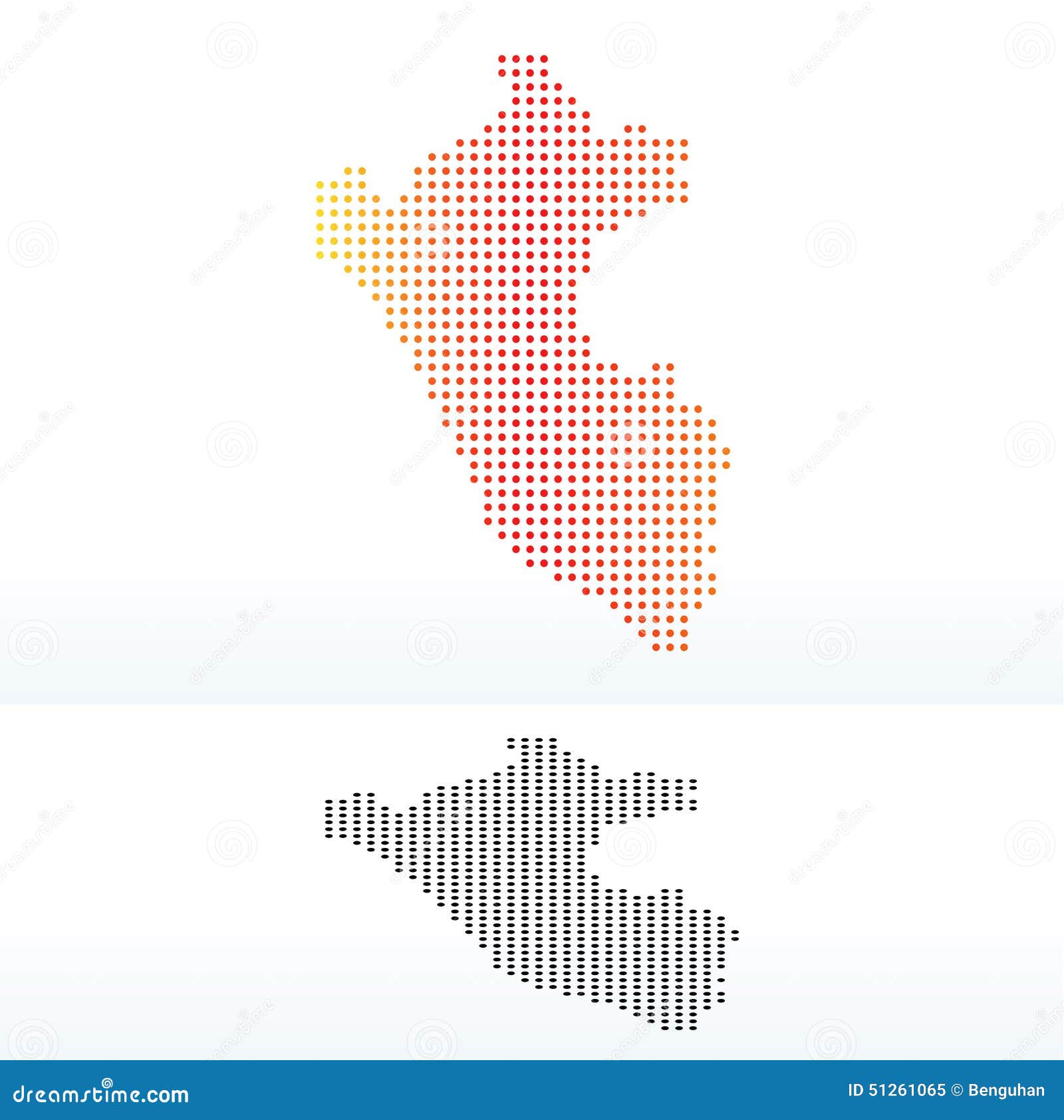 Map of Republic Peru with Dot Pattern Stock Vector - Illustration of ...