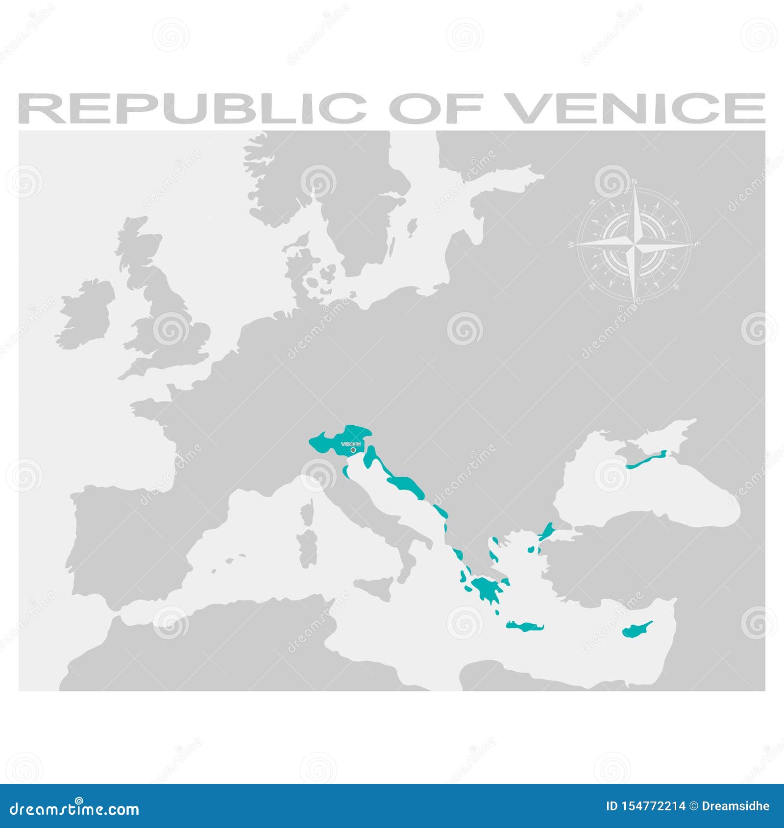 Map of the Republic of Venice Stock Vector - Illustration of city ...