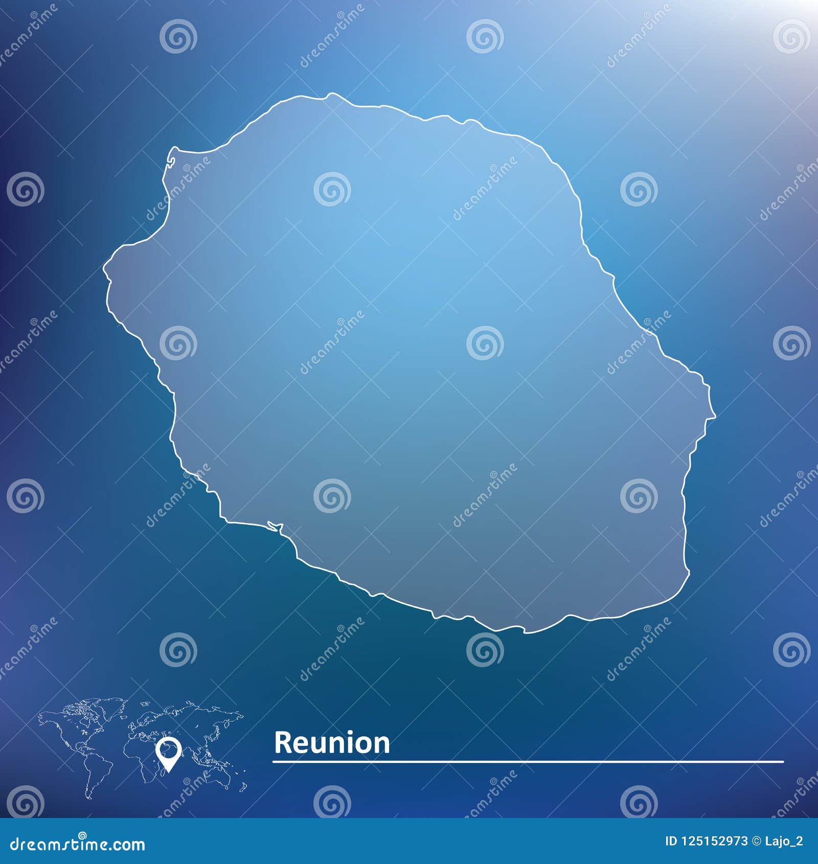 Map of Reunion stock vector. Illustration of official - 125152973