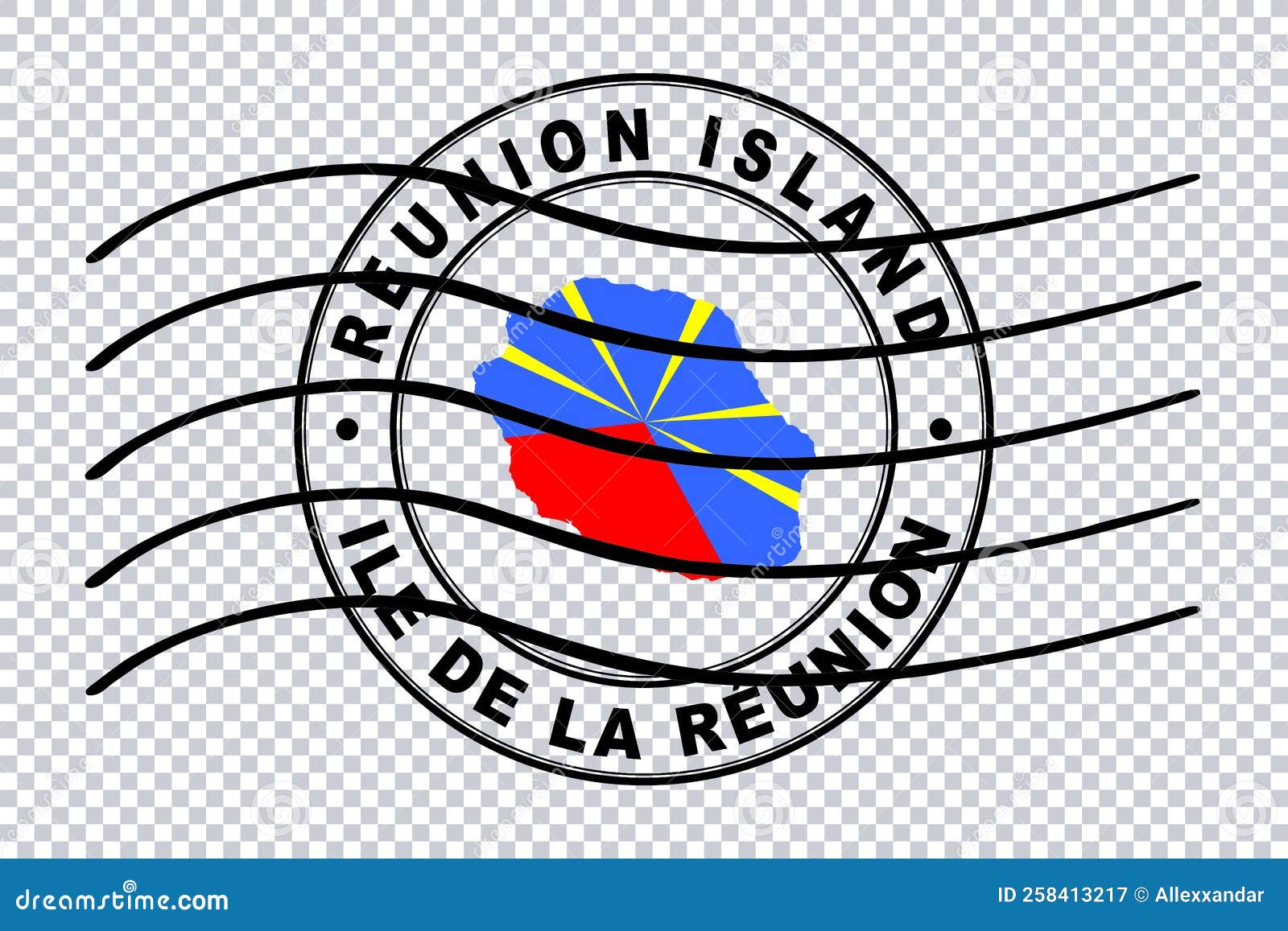 Map of Reunion, Postal Passport Stamp, Travel Stamp Stock Illustration ...