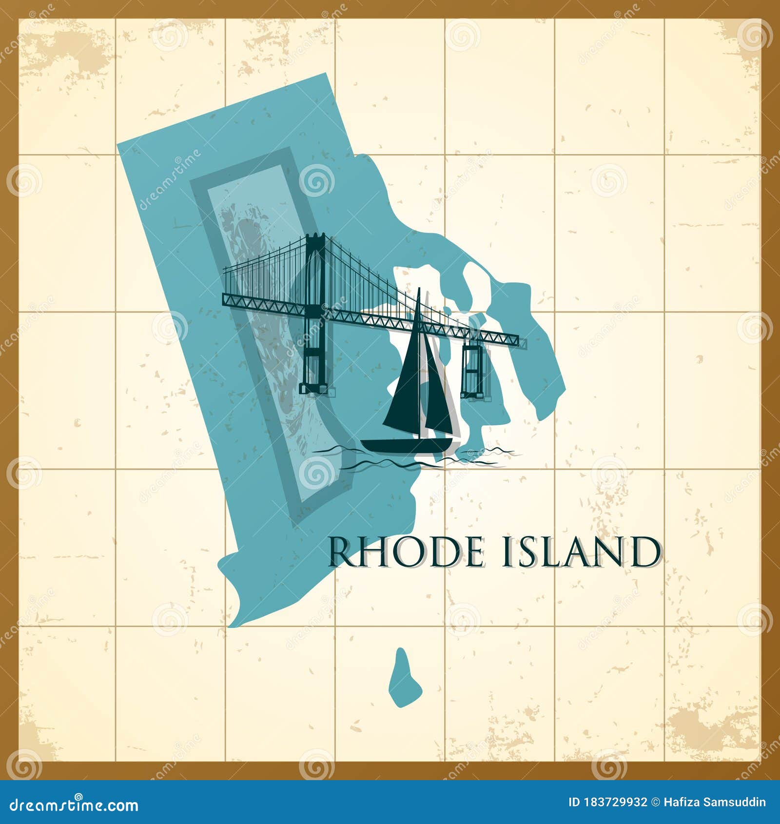 Map of Rhode Island State. Vector Illustration Decorative Background ...