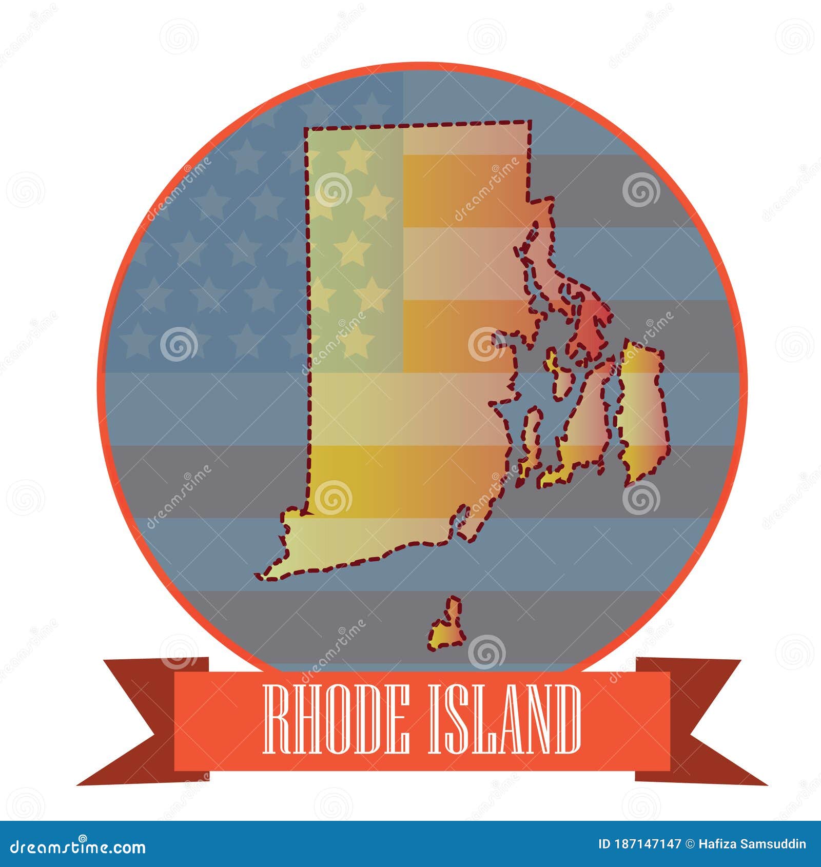 Map of Rhode Island State. Vector Illustration Decorative Design Stock ...