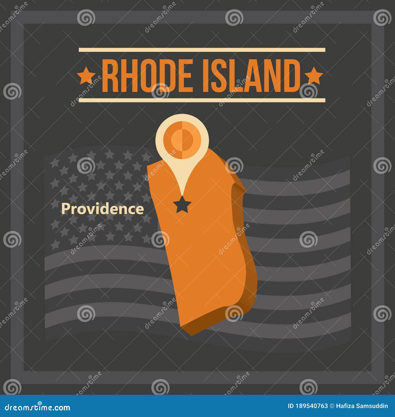 Map of Rhode Island State. Vector Illustration Decorative Design Stock ...