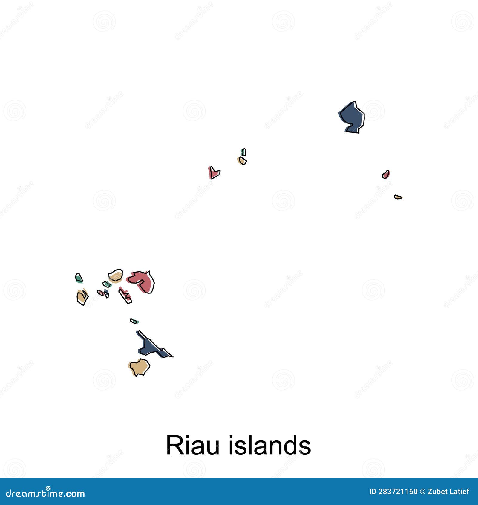 Map of Riau Islands Design Template Stock Vector - Illustration of ...