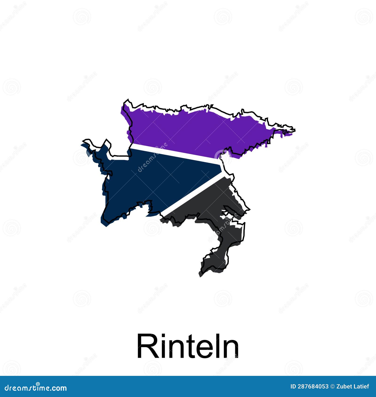 Map of Rinteln Modern with Outline Style Vector Design, World Map ...