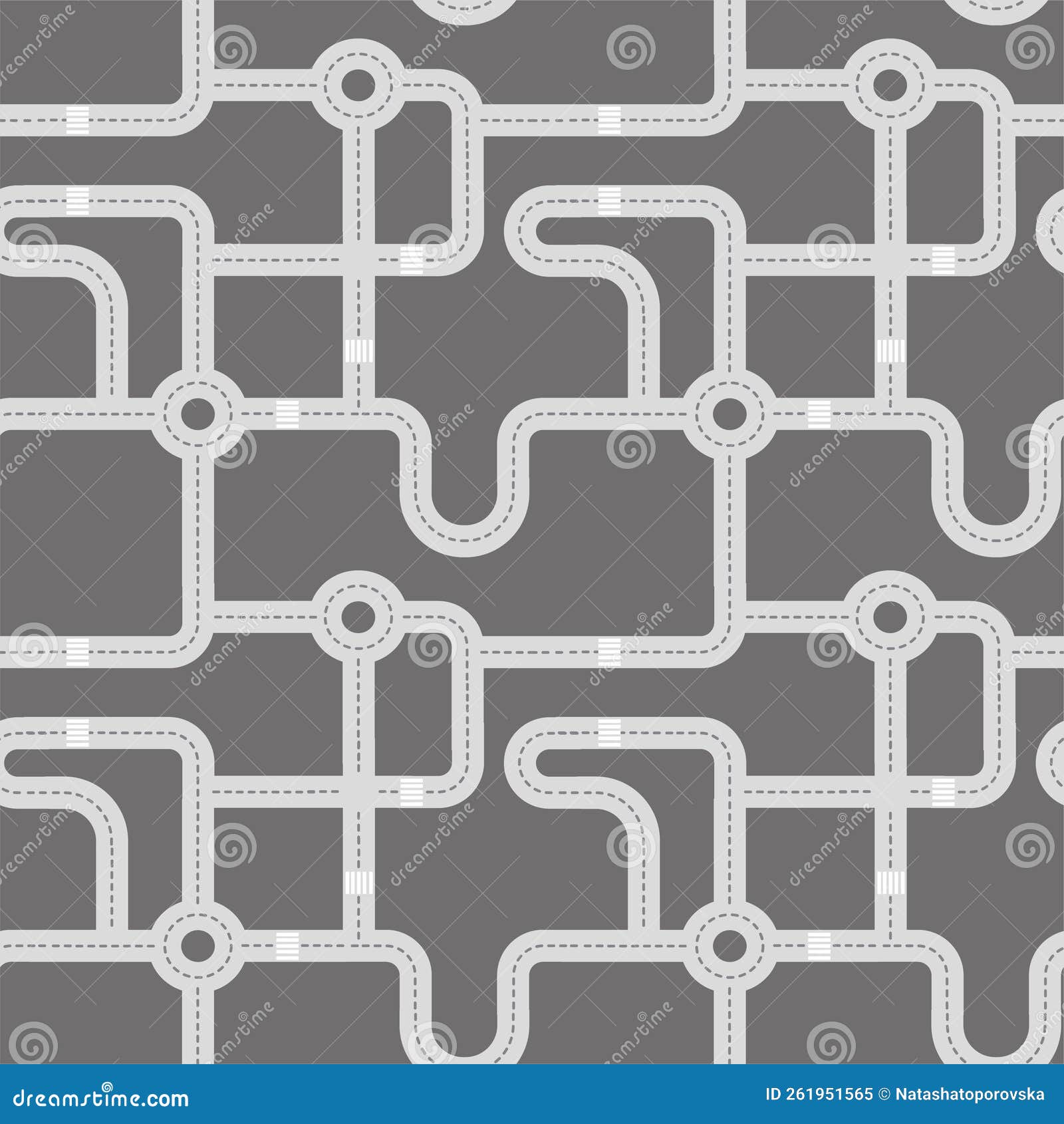 Map Road Seamless Pattern. Vector Illustration of Blank Road Map with ...