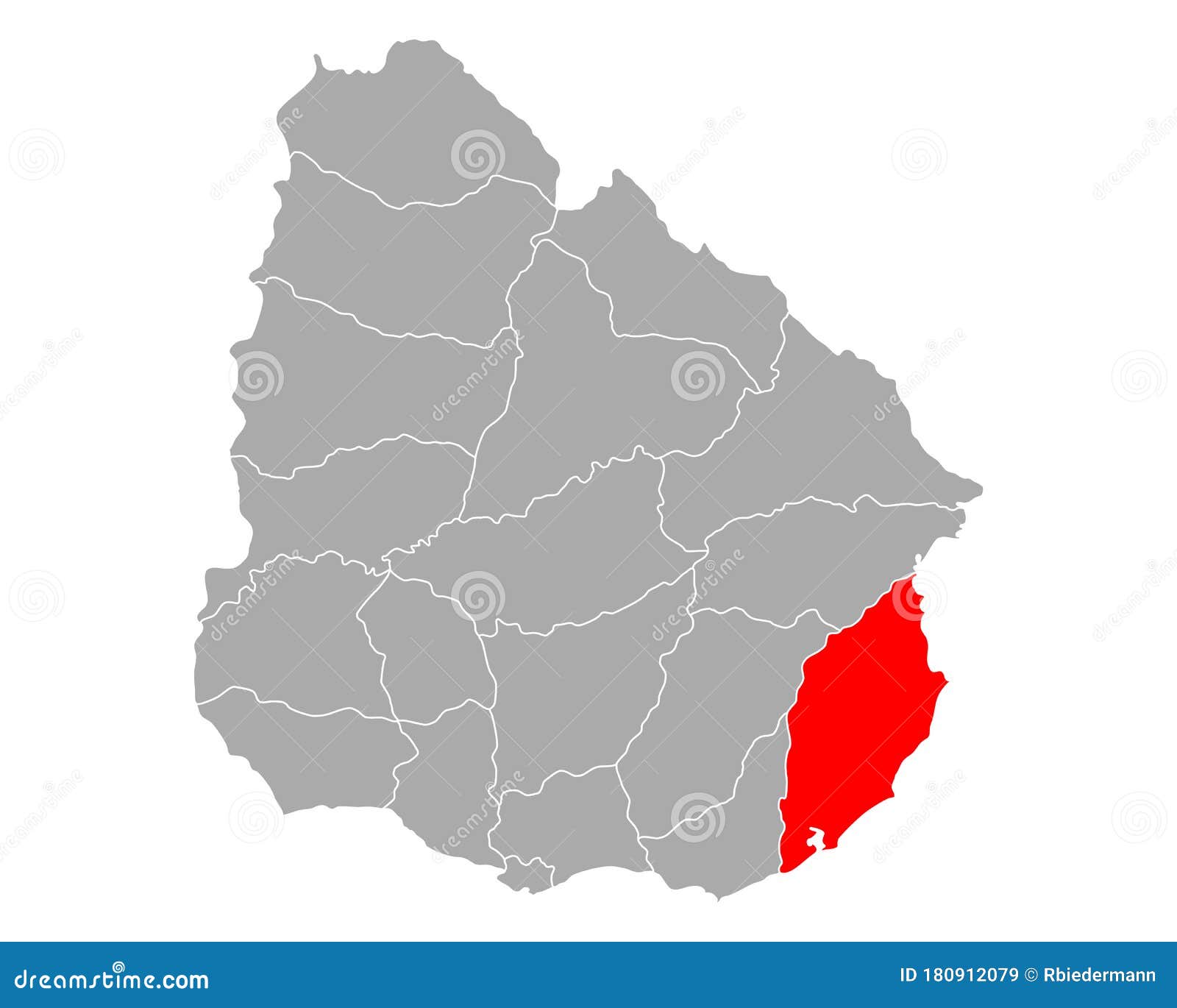 Map of Rocha in Uruguay stock vector. Illustration of department ...