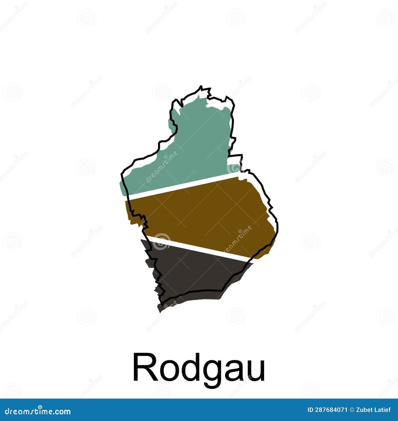 Map of Rodgau Modern with Outline Style Vector Design, World Map ...
