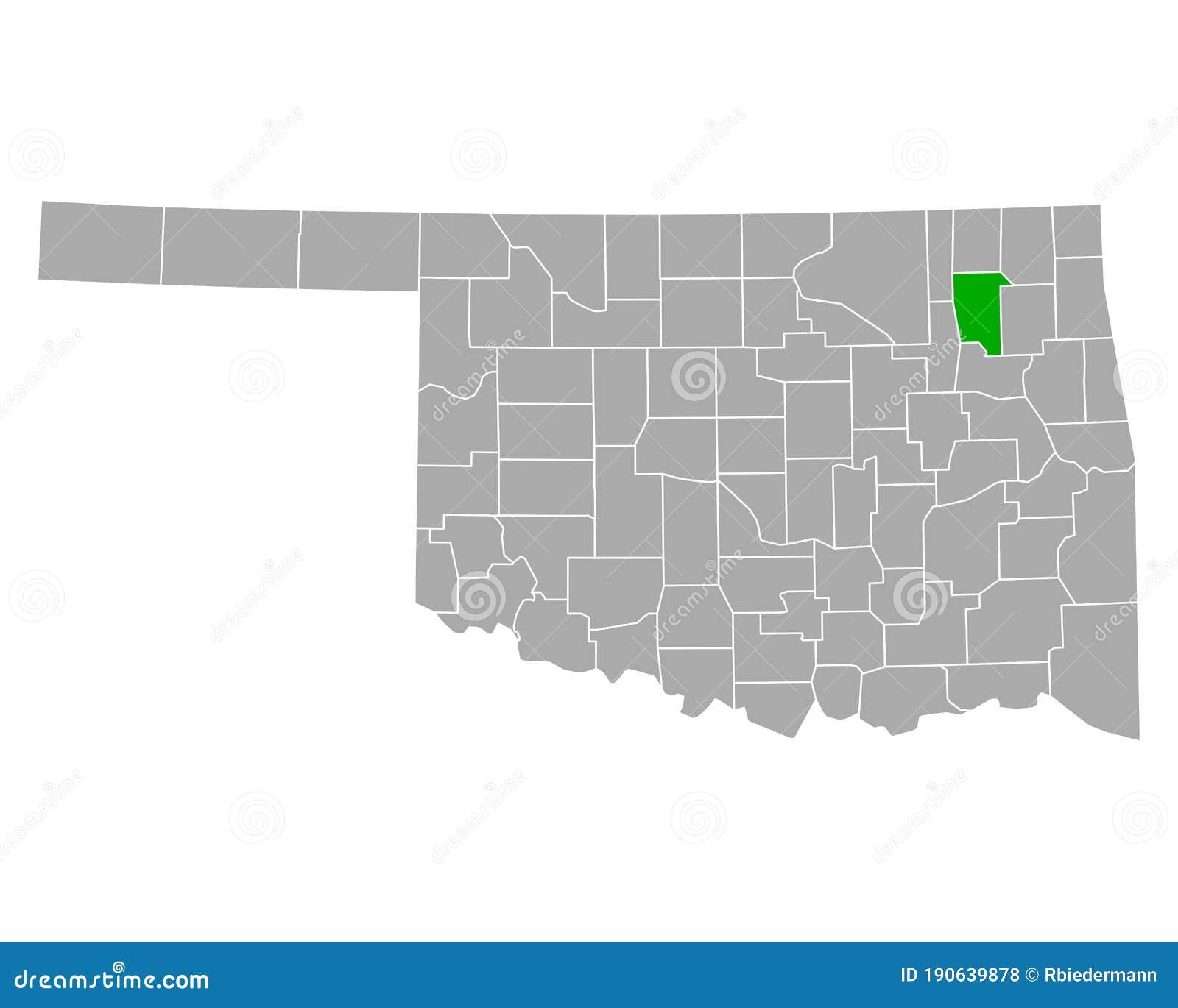 Map of Rogers in Oklahoma stock vector. Illustration of county - 190639878
