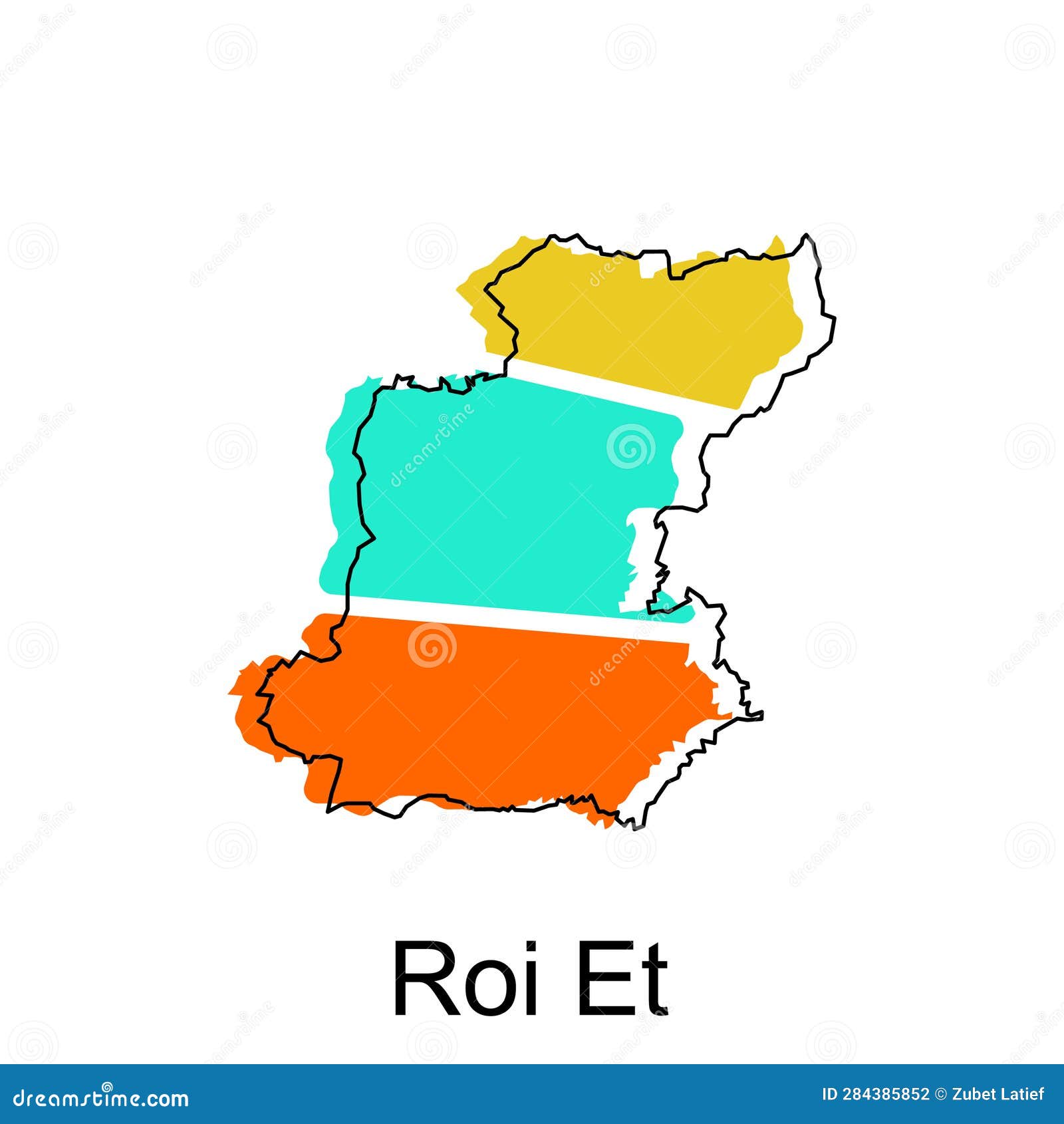 Map of Roi Et Vector Design Template, National Borders and Important ...