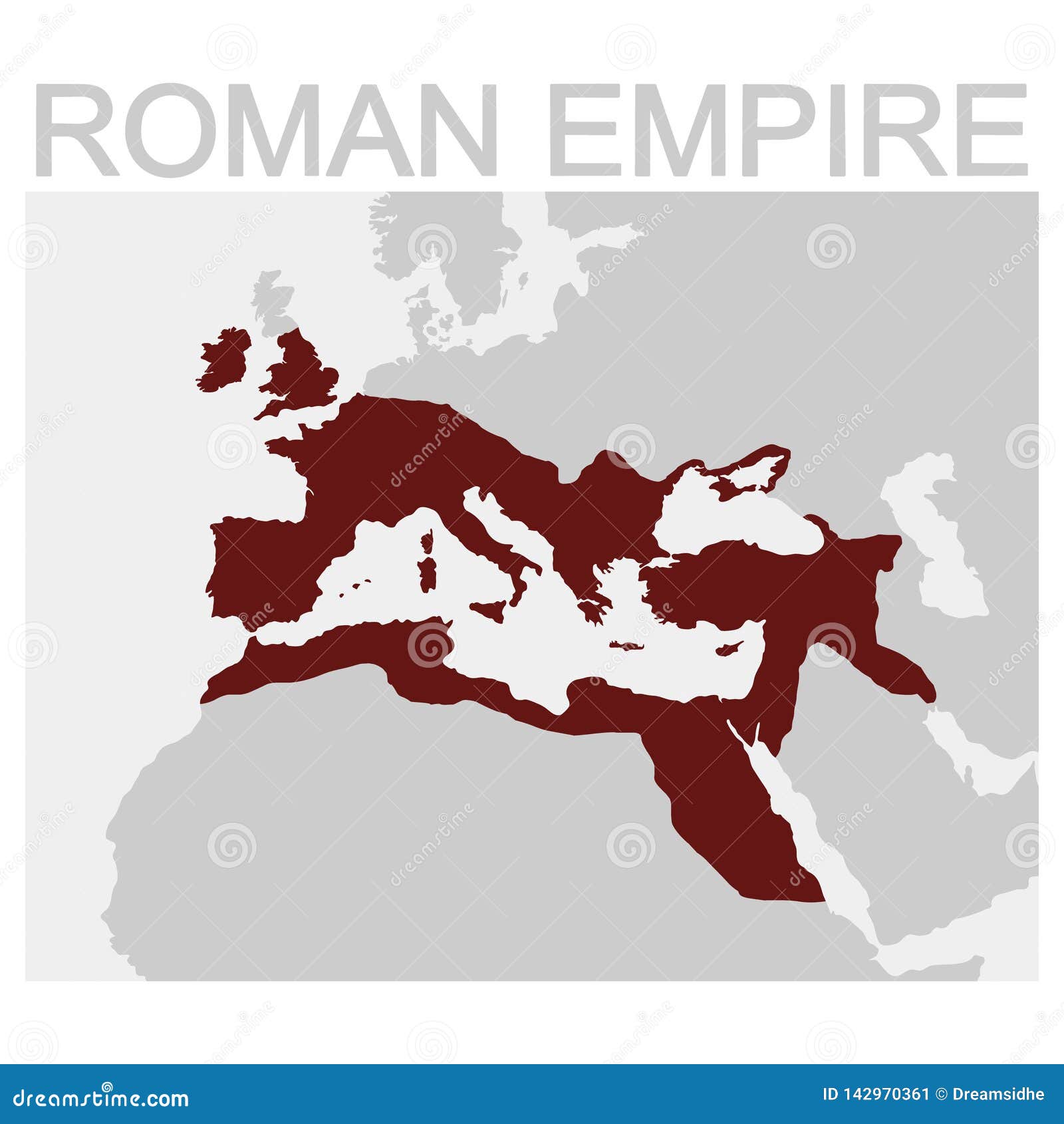 Map of the Roman Empire stock vector. Illustration of ancient - 142970361