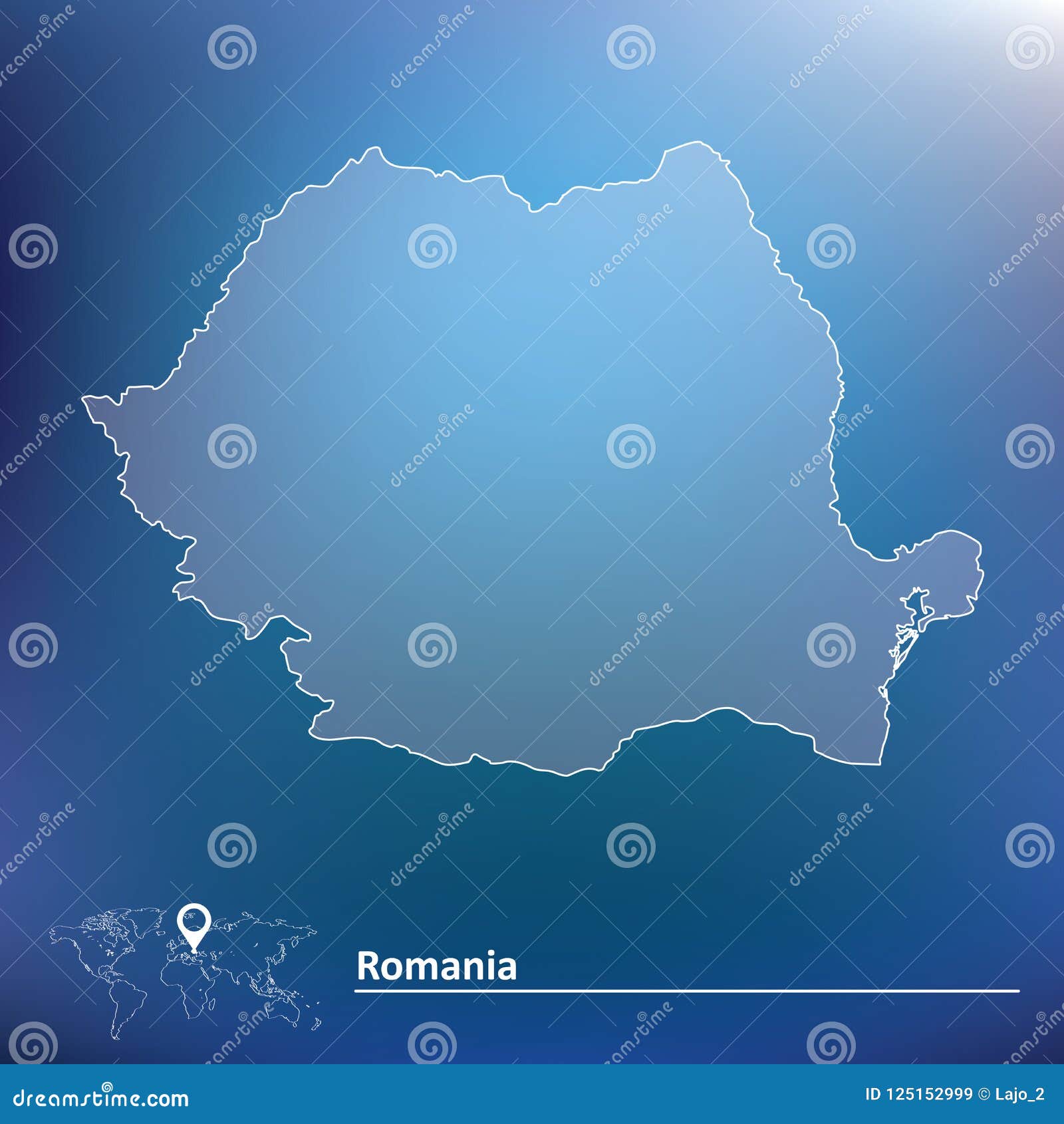 Map of Romania stock vector. Illustration of glossy - 125152999