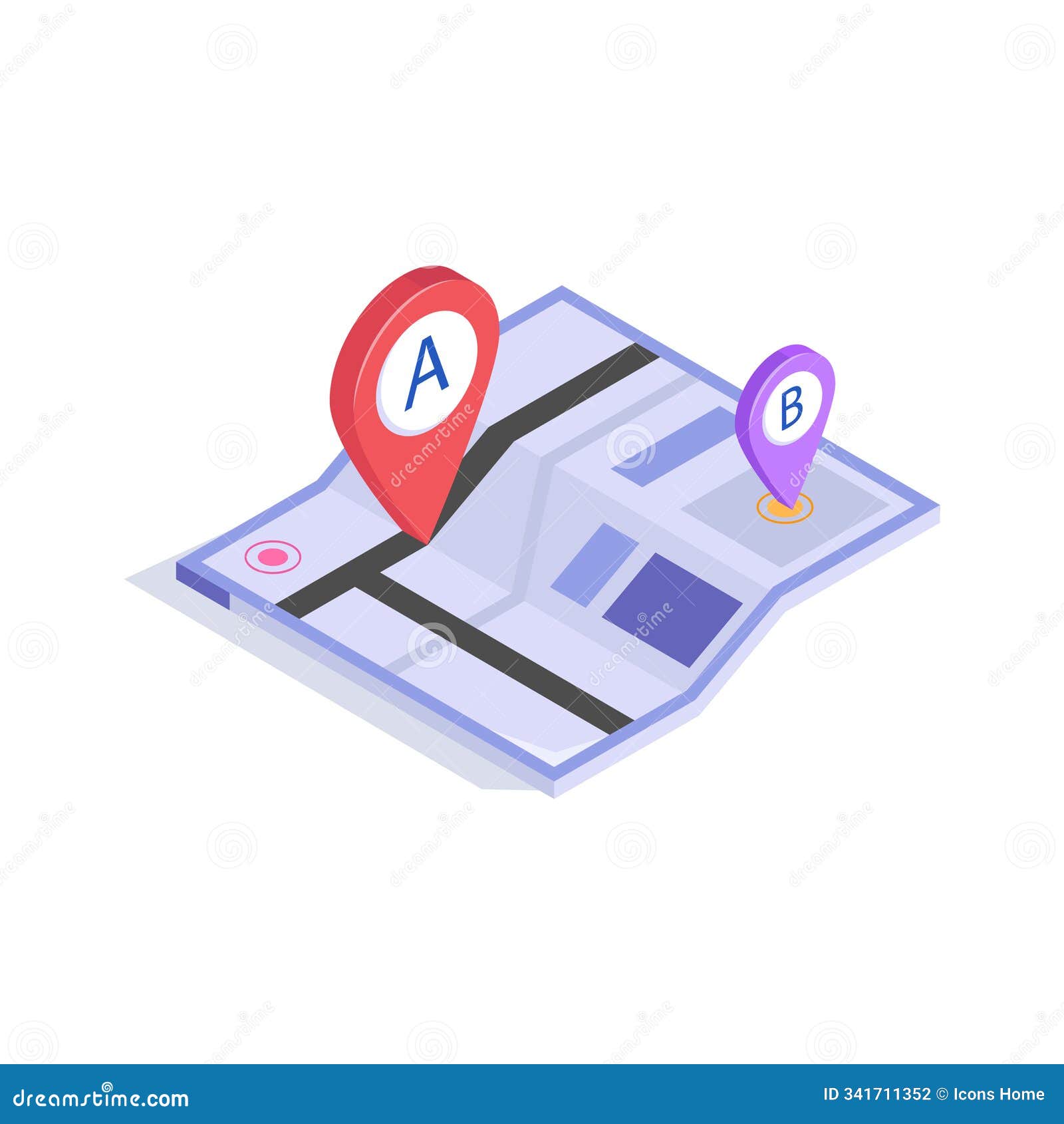 GPS Route Map 3d Isometric Infographic Cartoon Vector | CartoonDealer ...