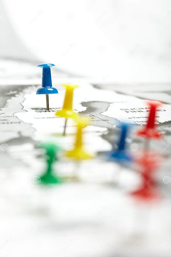 Map route marked stock image. Image of direction, continent - 25924921