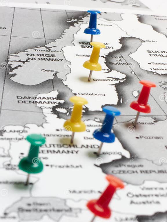 Map route marked stock photo. Image of direction, travel - 26100066