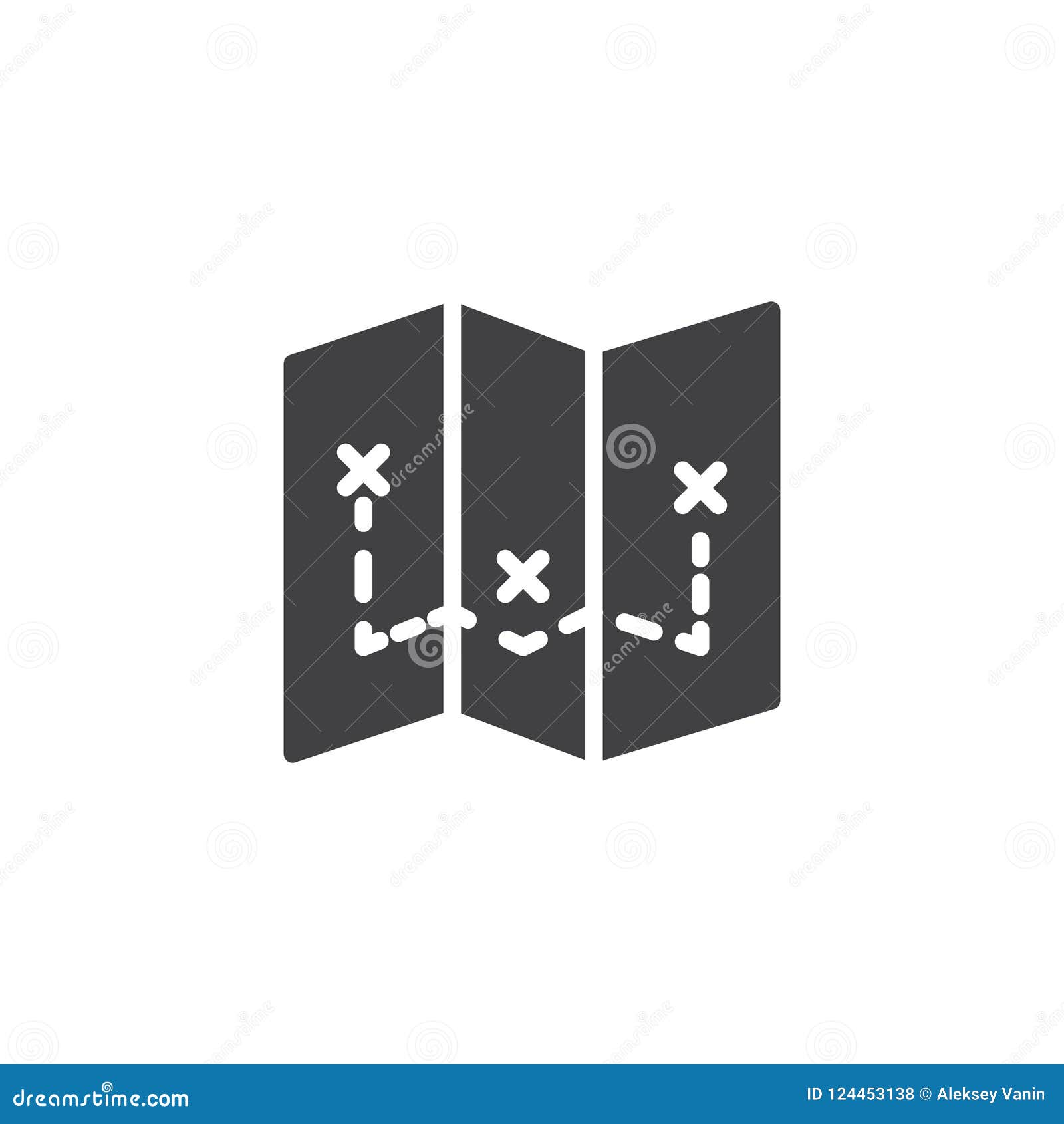 Map route vector icon stock vector. Illustration of simple - 124453138