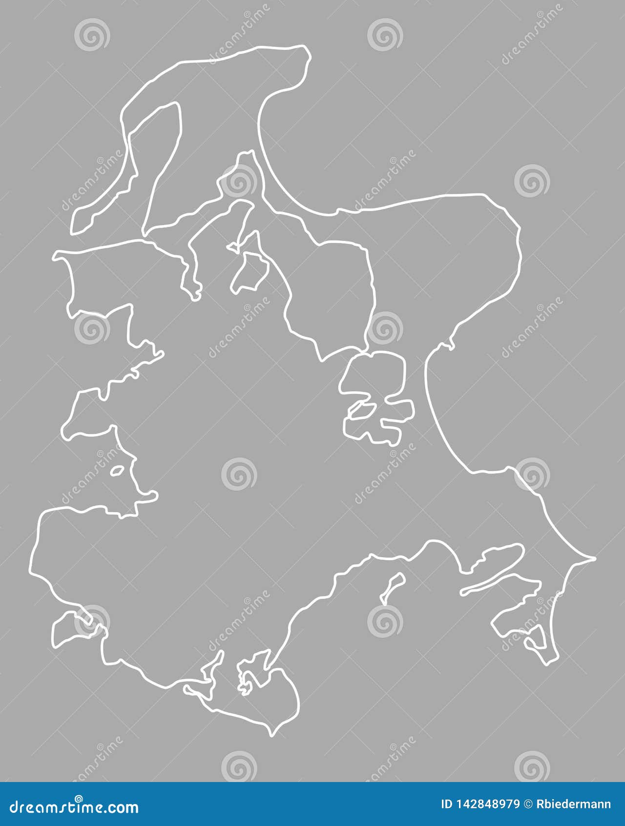 Map of Ruegen stock vector. Illustration of grey, geography - 142848979