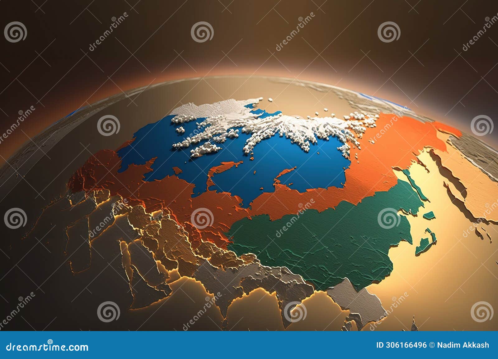 Map of the Russia on Earth Generative Ai Stock Illustration ...