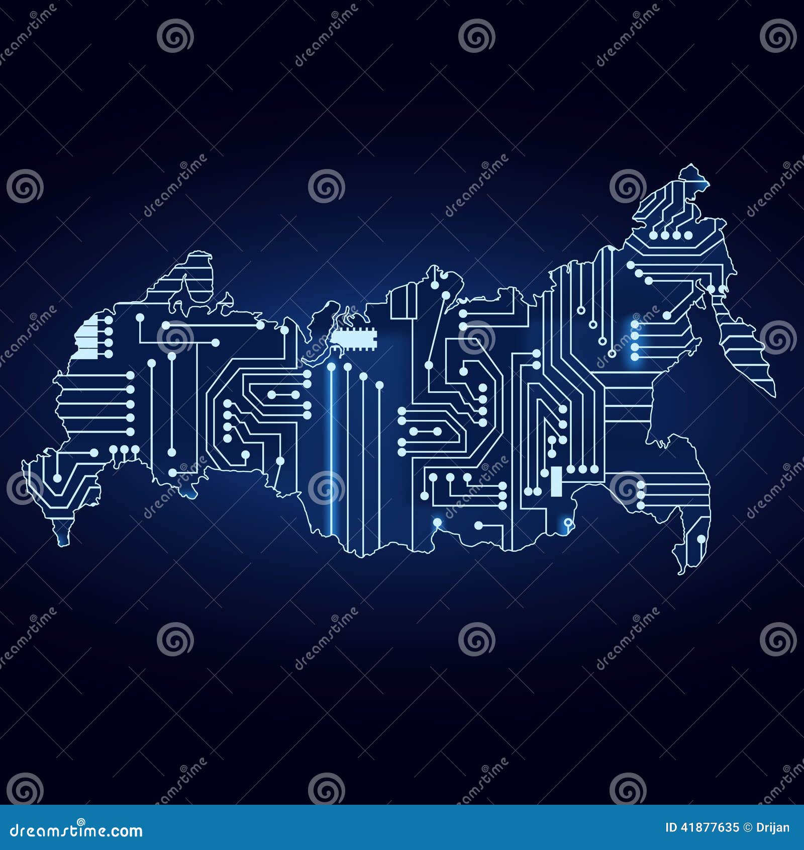 Russia Tech Map. Vector Illustration | CartoonDealer.com #169970126