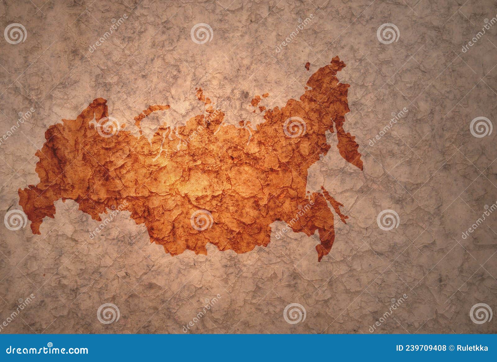 Map of Russia on a Old Vintage Crack Paper Background Stock Photo ...