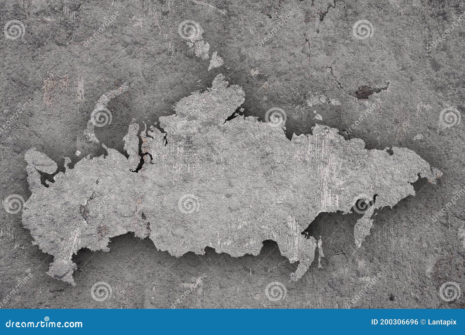 Map of Russia on Weathered Concrete Stock Illustration - Illustration ...