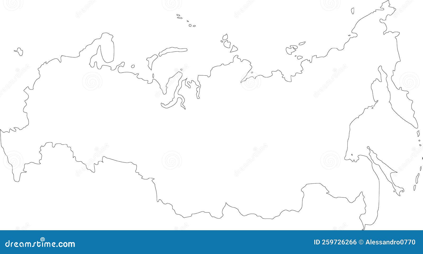 Map of Russia in white stock illustration. Illustration of country ...