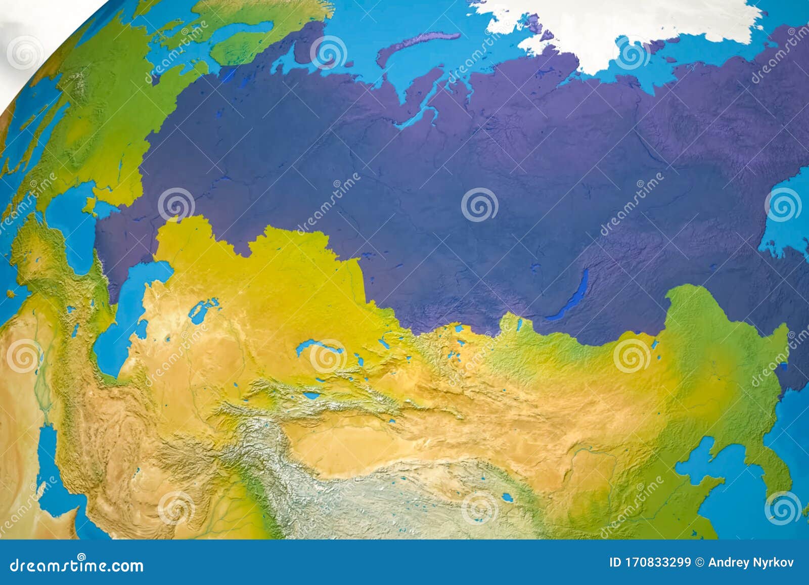 Map of Russia on World Map Globe Stock Illustration - Illustration of ...