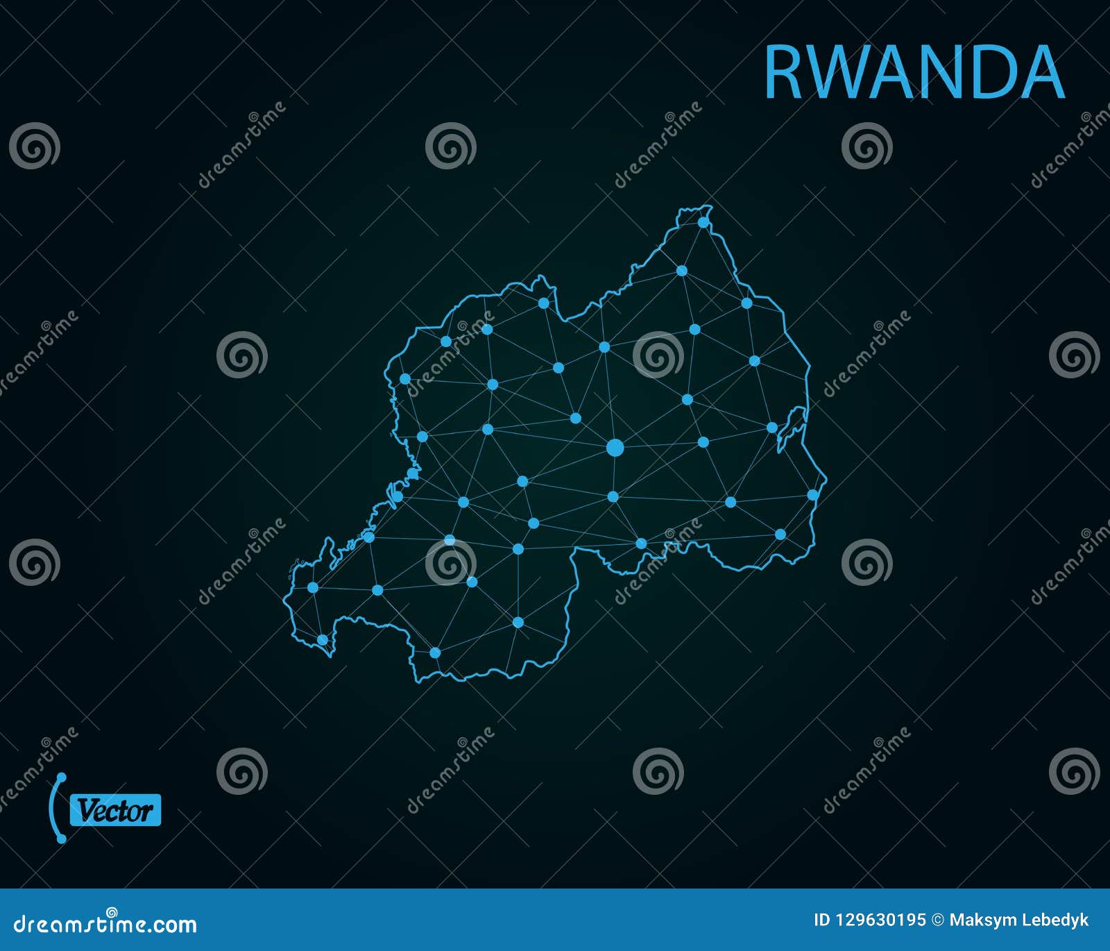 Map of Rwanda. Vector Illustration. World Map Stock Illustration ...