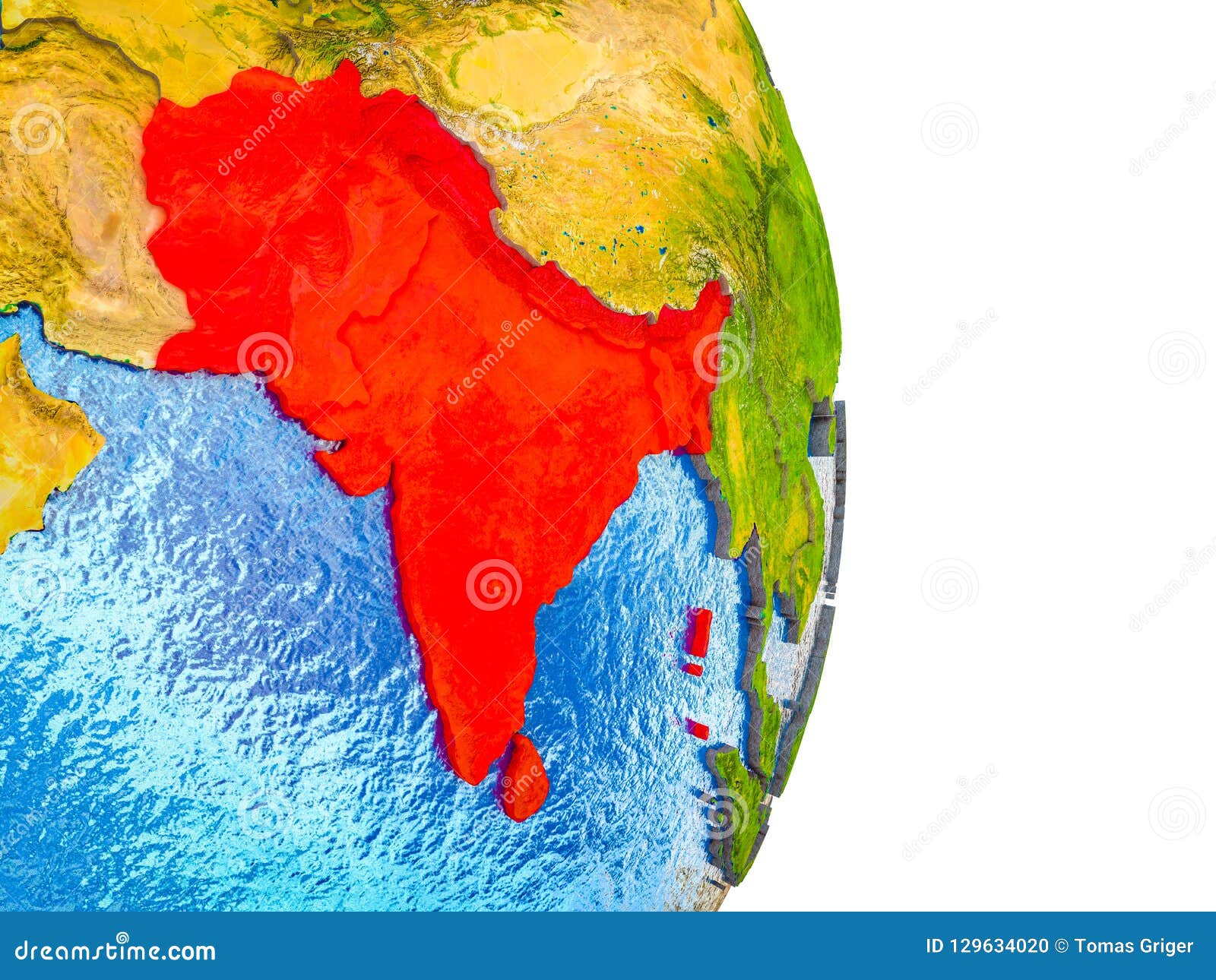 Map of SAARC Memeber States on 3D Earth Stock Illustration ...