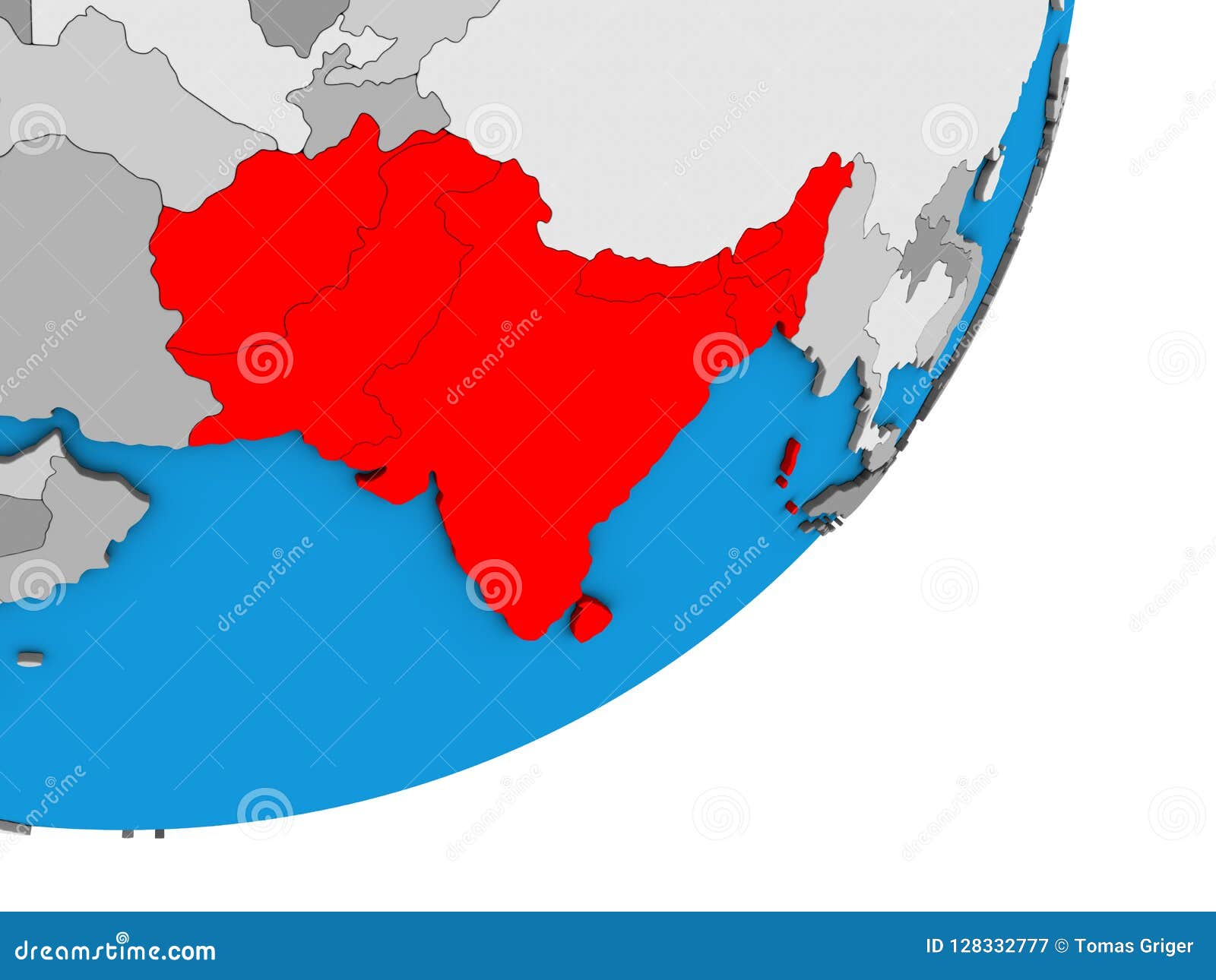 Map of SAARC Memeber States on 3D Globe Stock Illustration ...