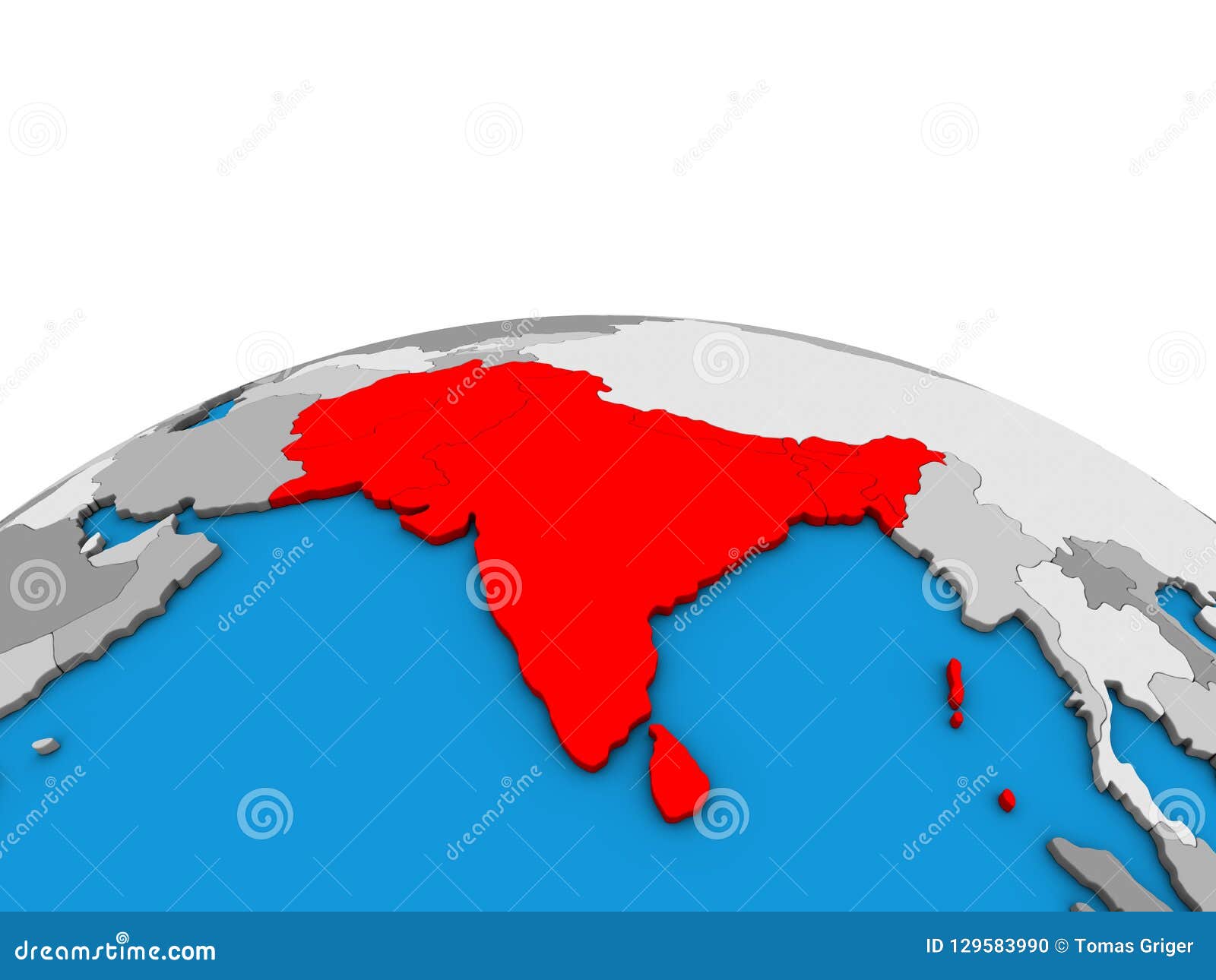Map of SAARC Memeber States on 3D Globe Stock Illustration ...