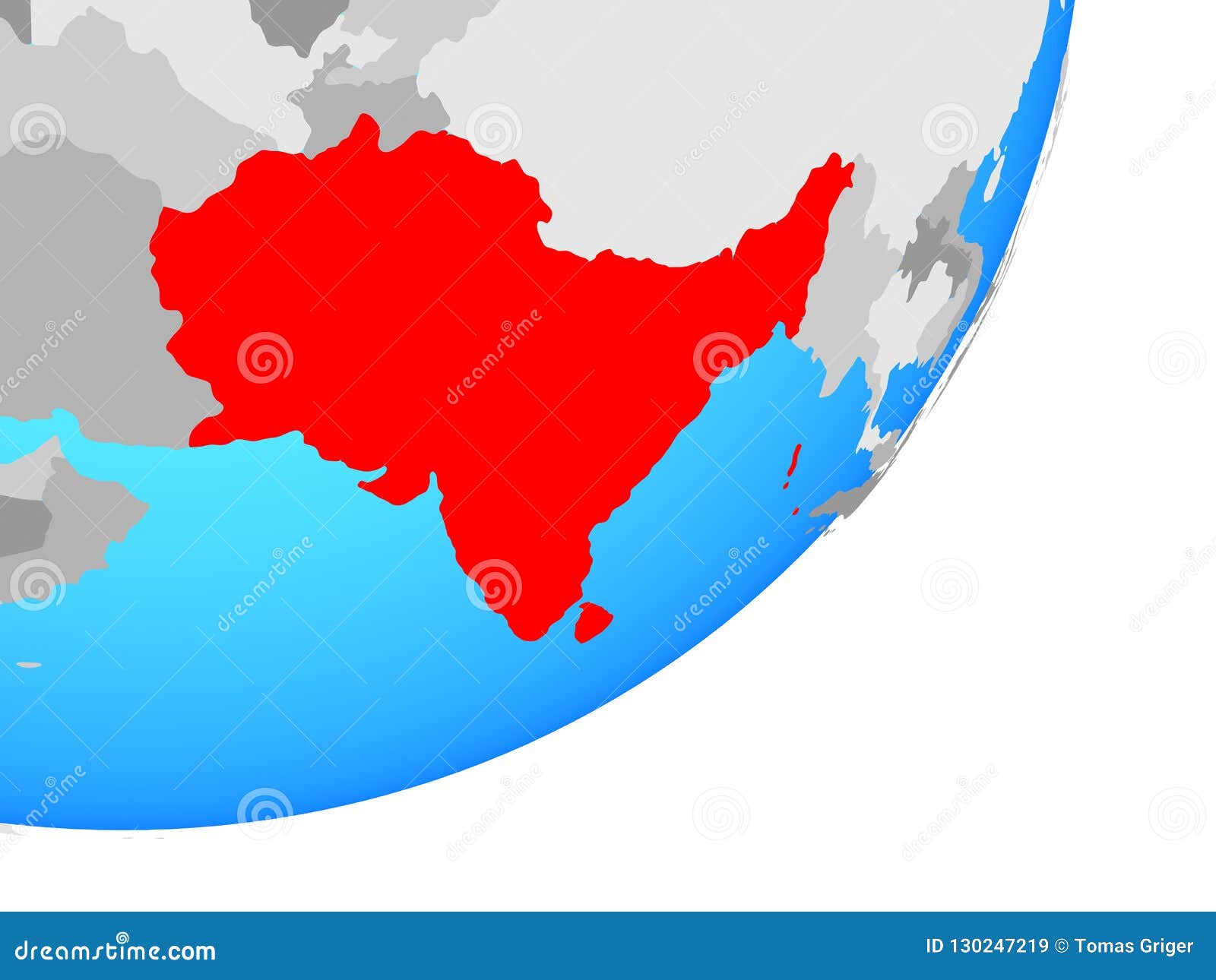 Map of SAARC Memeber States on Globe Stock Illustration - Illustration ...