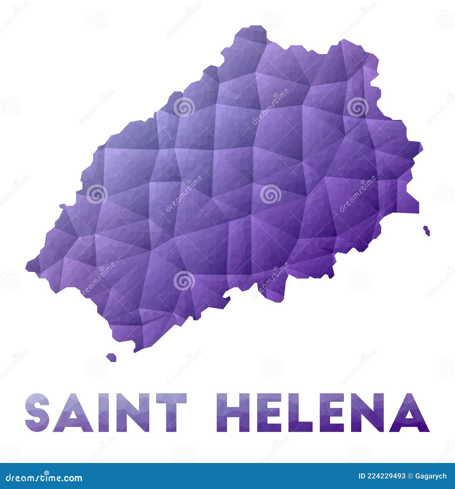 Saint Helena Map In 3D. 3d Map With Borders Of Regions. Royalty-Free ...