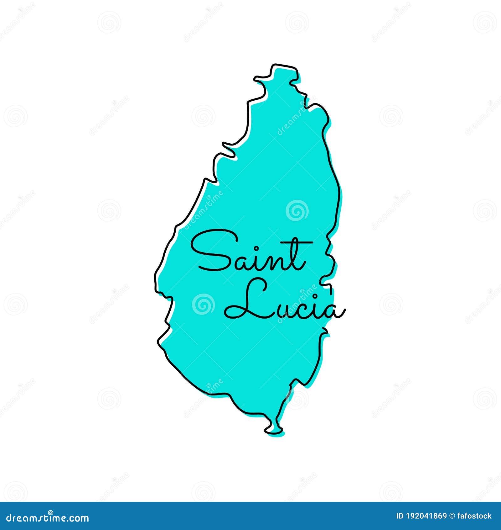 Map of Saint Lucia Vector Design Template. Stock Vector - Illustration ...