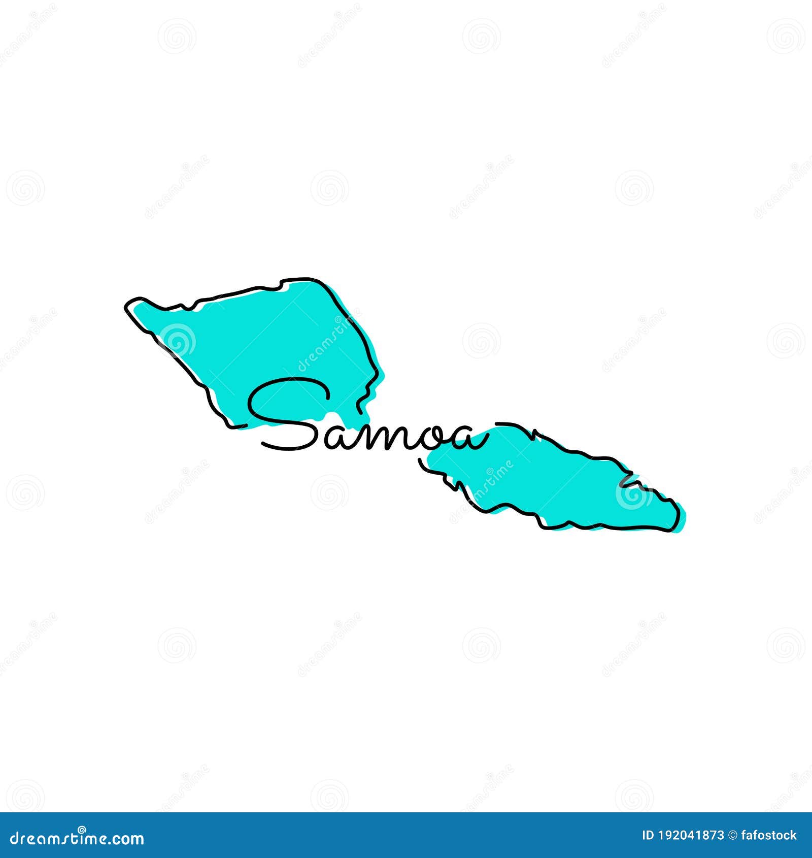 Samoa Vector Map Isolated On White Background. High-Detailed Black ...