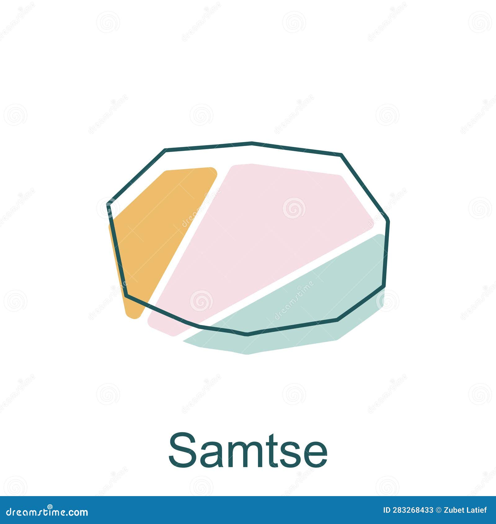 Map of Samtse Geometric Line Modern Design Template, Illustration ...