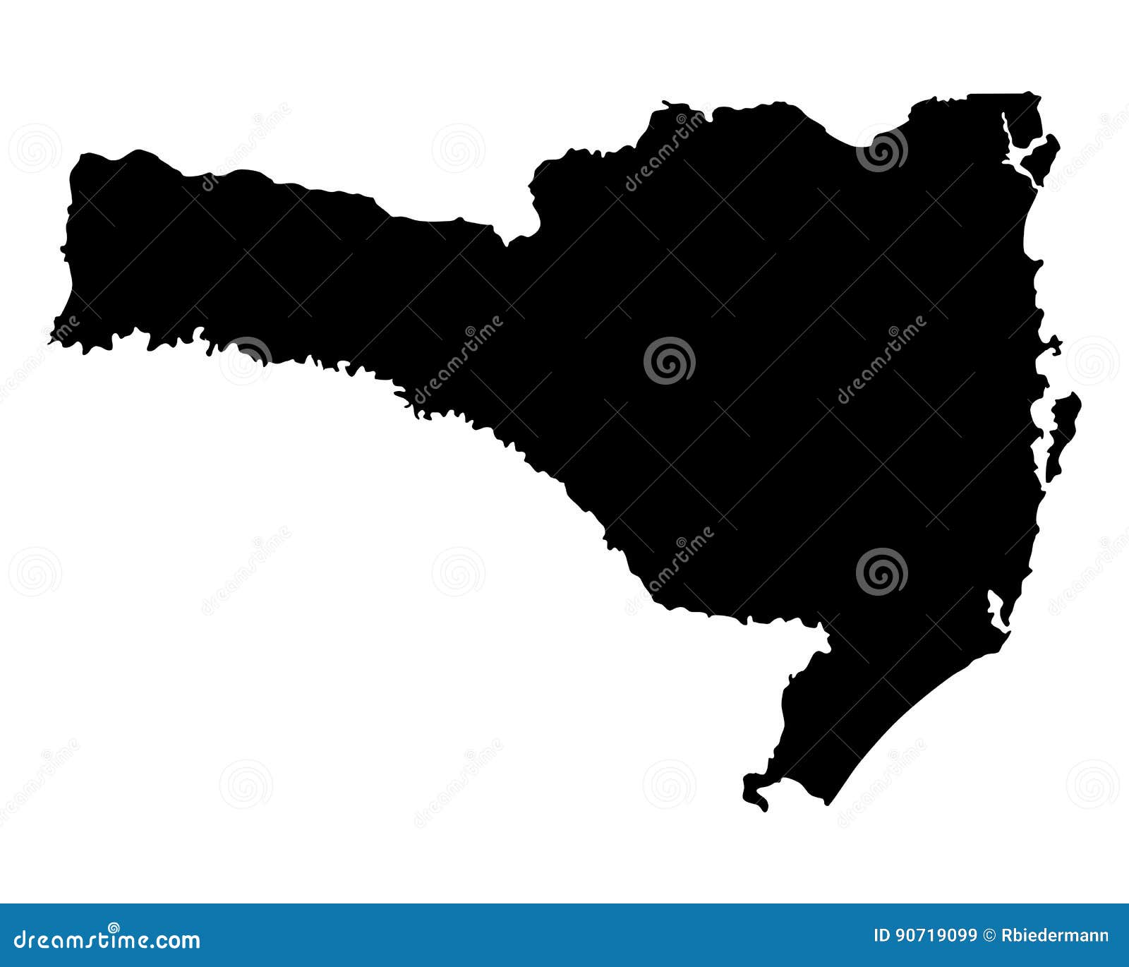 Map of Santa Catarina stock vector. Illustration of state - 90719099
