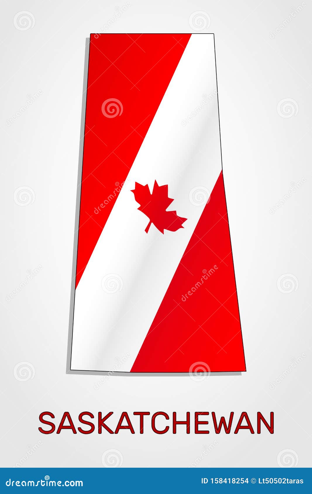 Map of Saskatchewan Combined with Canada Flag - Vector Stock Vector ...
