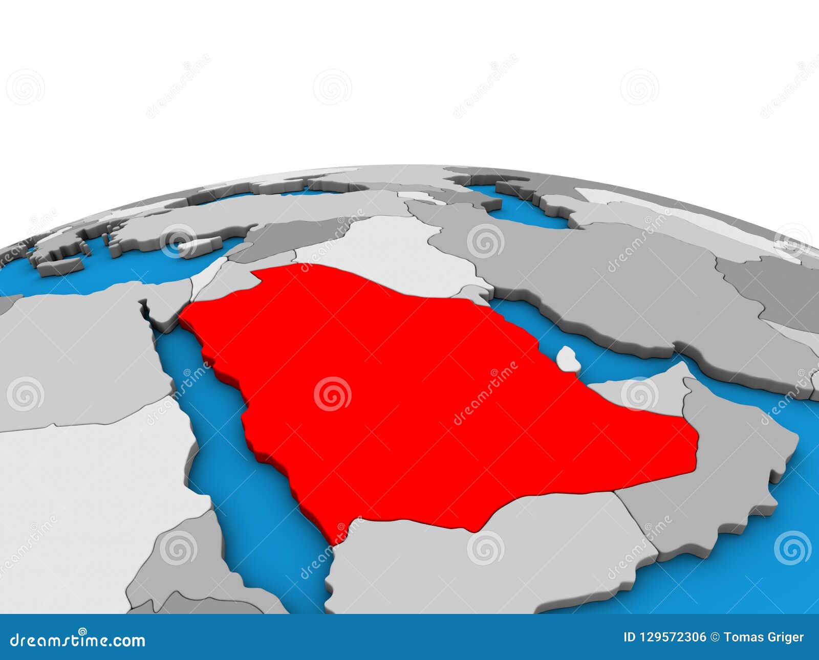 Map of Saudi Arabia on 3D Globe Stock Illustration - Illustration of ...