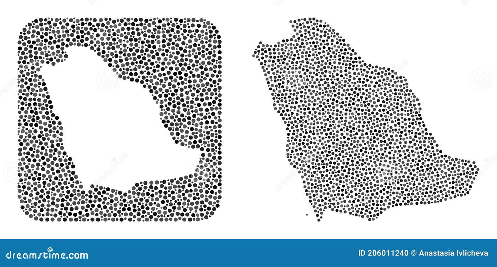 Map of Saudi Arabia - Dotted Mosaic with Stencil Stock Vector ...