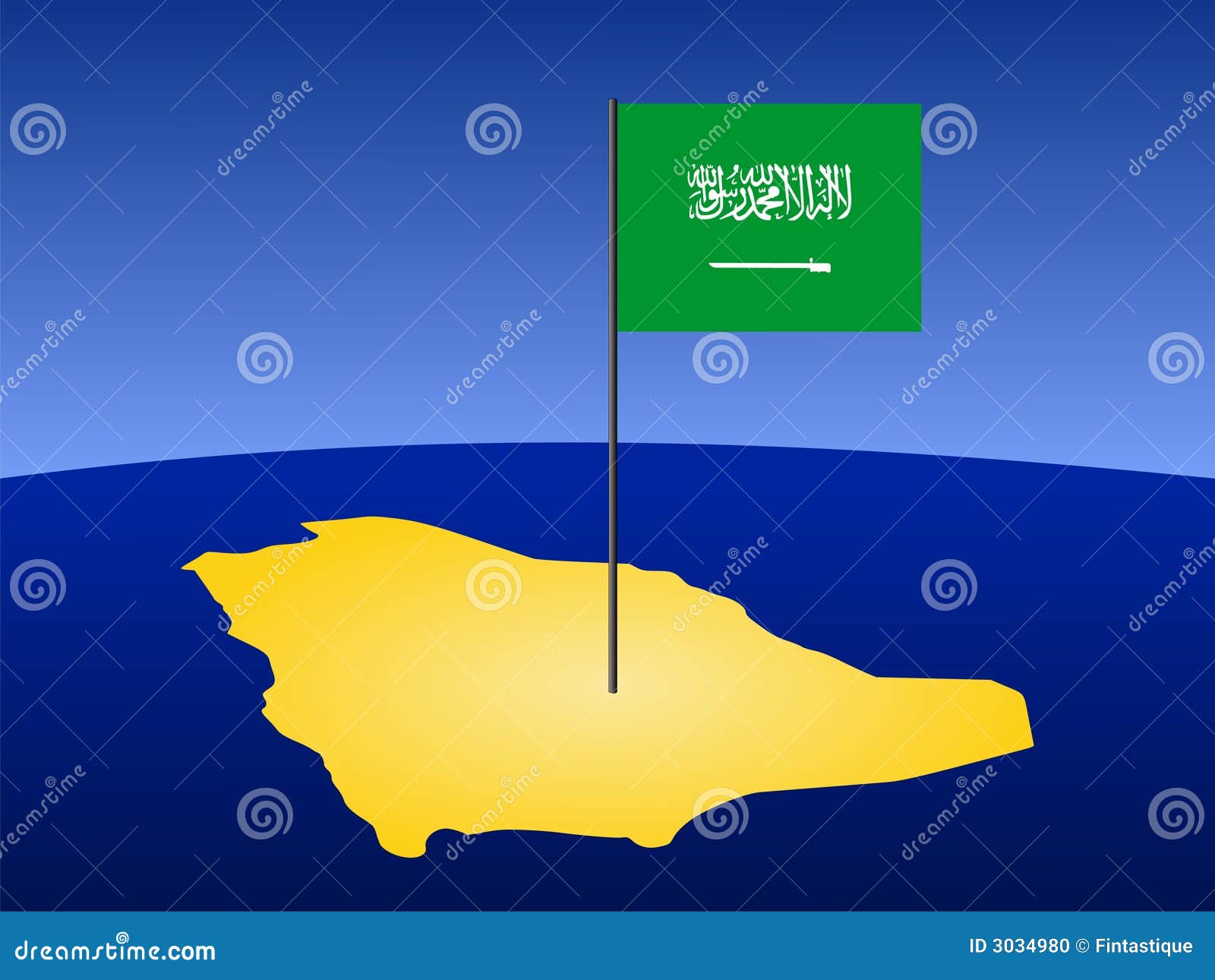 Map of Saudi Arabia with Flag Stock Vector - Illustration of geography ...