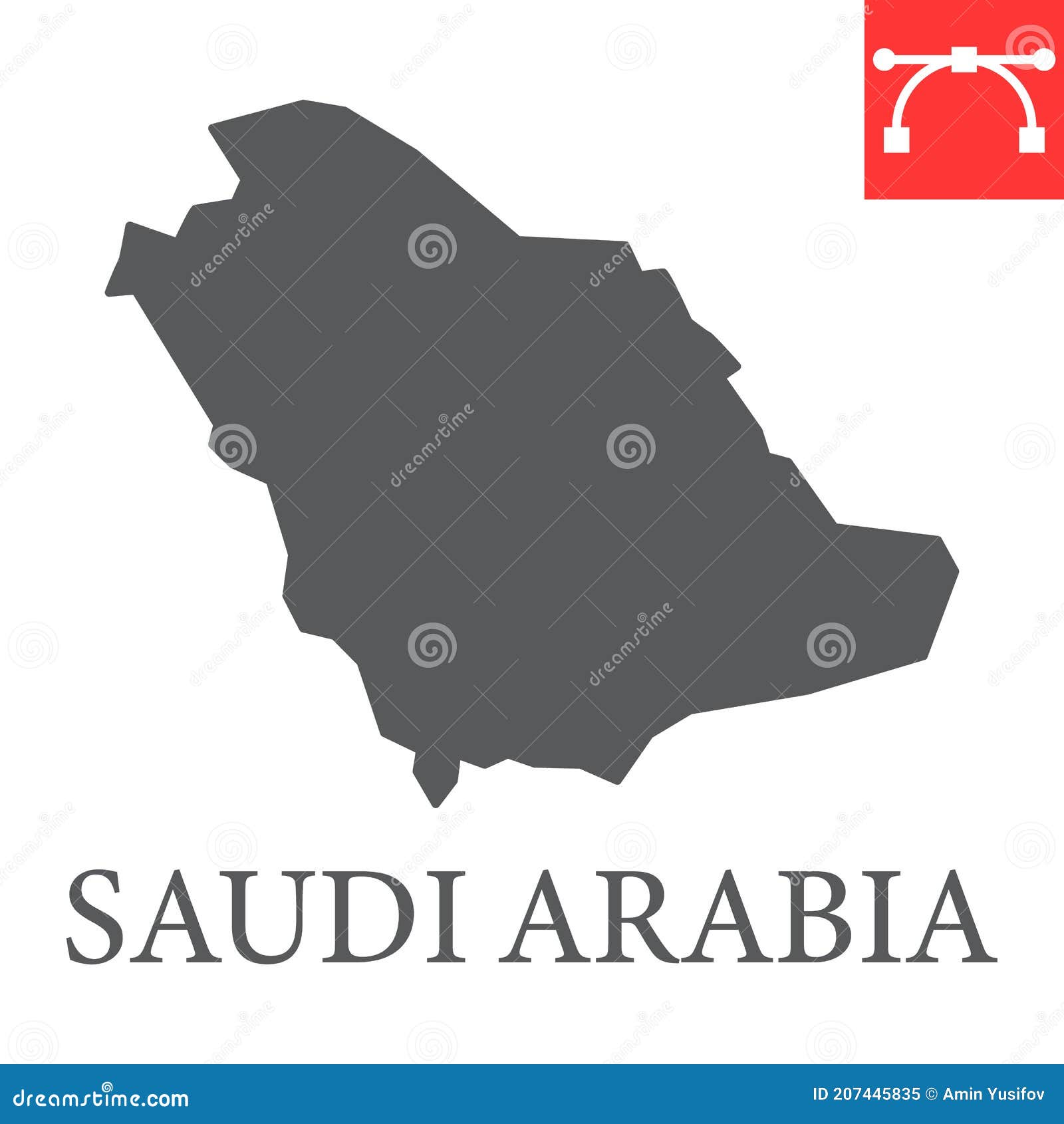 Map of Saudi Arabia Glyph Icon, Country and Geography, Saudi Arabia Map ...