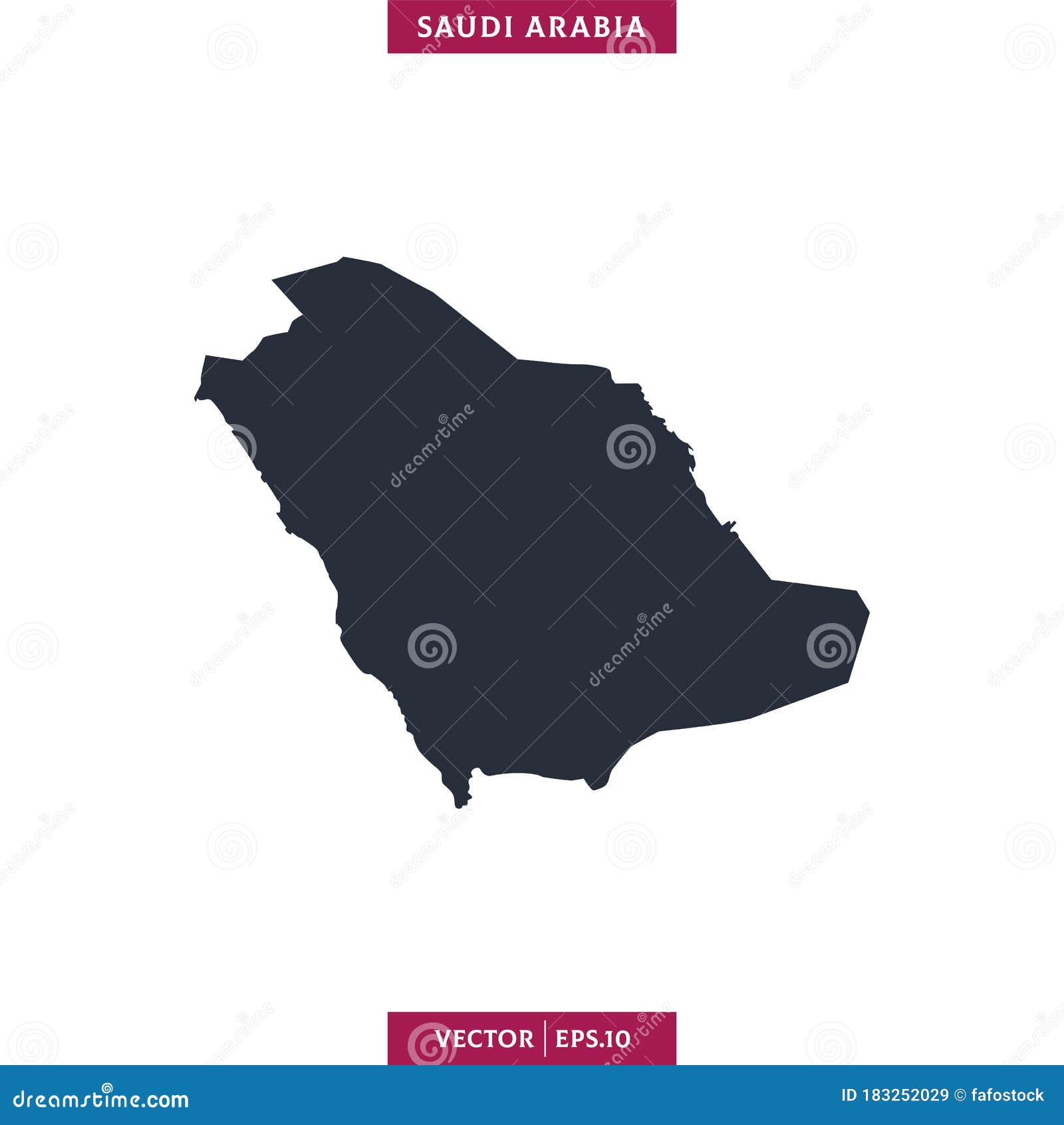 Saudi Arabia Map. High Detailed Map Vector in White Background. Stock ...