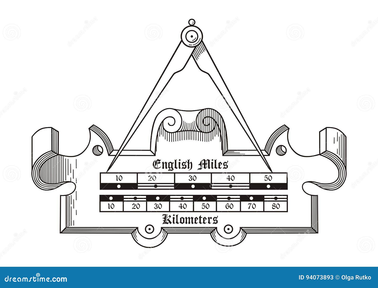 Map scale stock vector. Illustration of frame, earth - 94073893