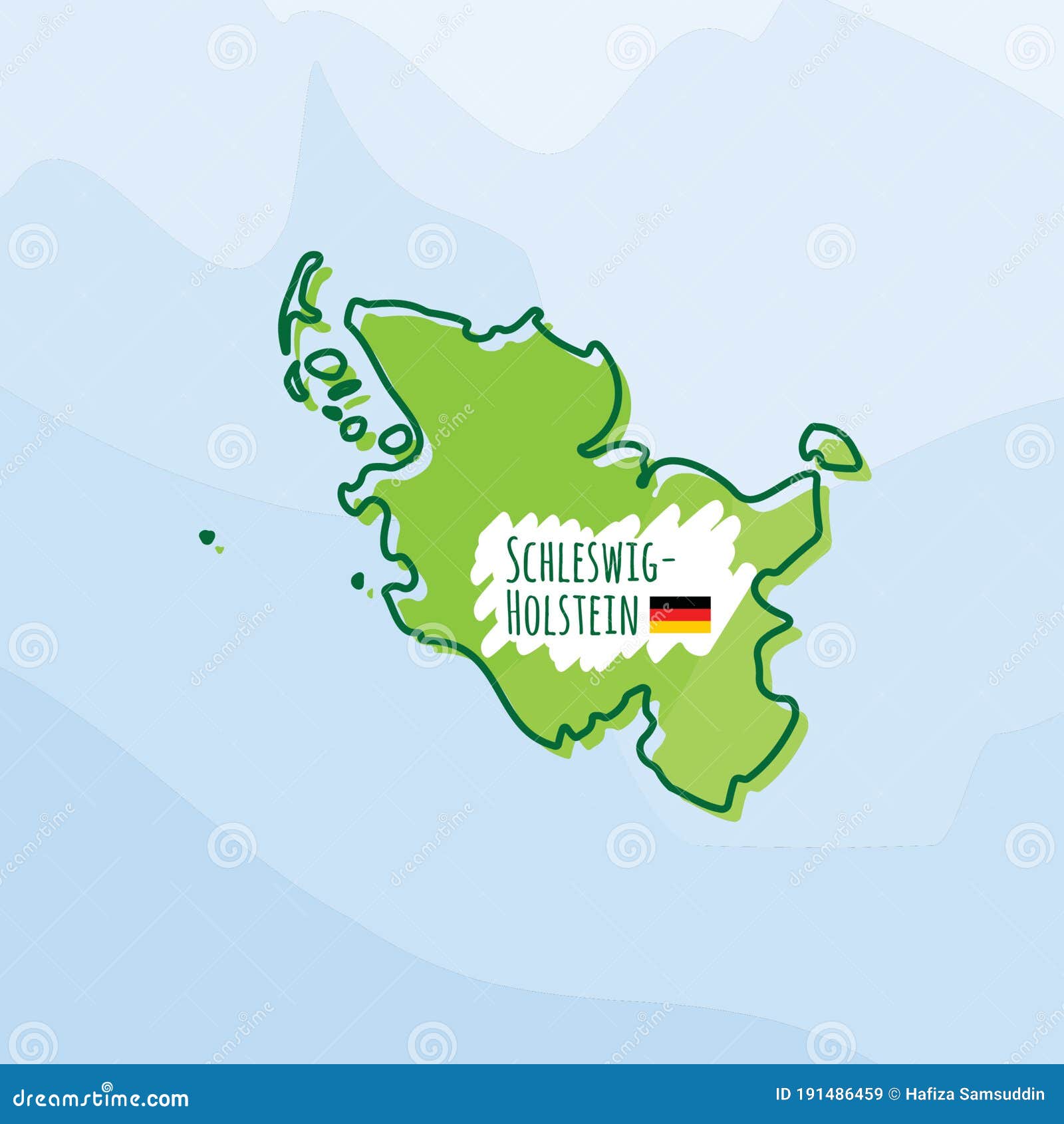 Map of Schleswig-Holstein, Germany. Stock Vector - Illustration of ...